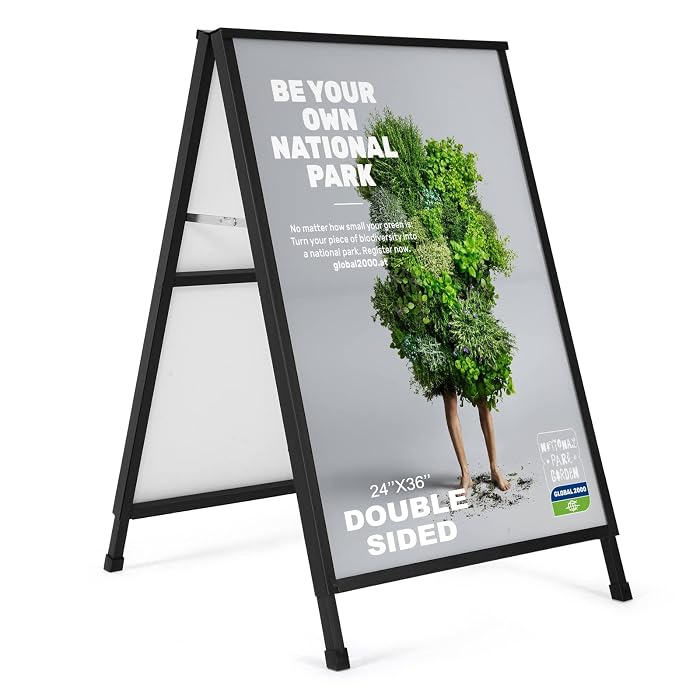 Buy ZEGNEER Sidewalk Sign Board Curb Sign 24x36 inch Slide in Double ...