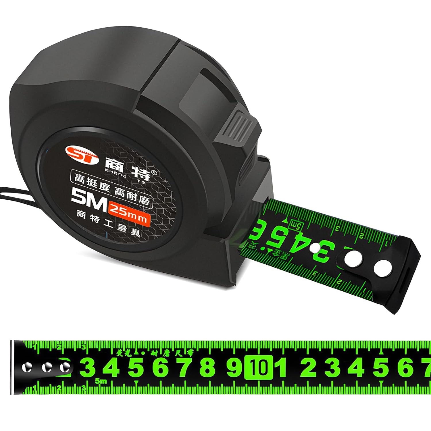 SULIVES Fluorescent Steel Tape Measure, 5m Professional Grade Precision ...