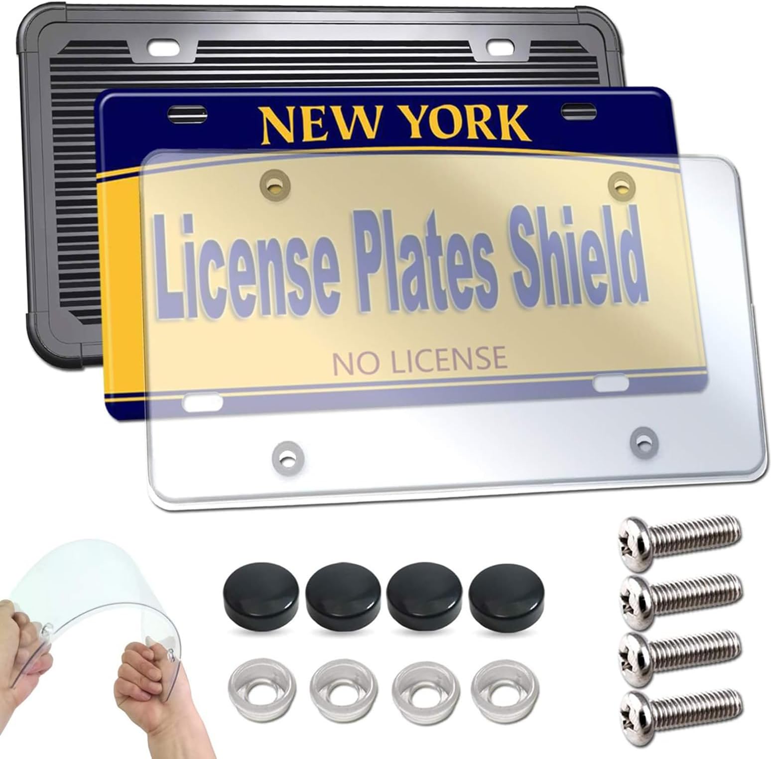 Amazon.com: Focalmotors 2 Pack License Plate Cover Unbreakable Plastic ...