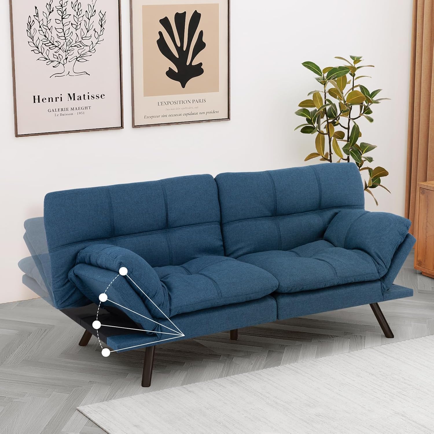 Vipbear - Sofá Cama Convertible de futón de Espuma viscoelástica, sofá ...