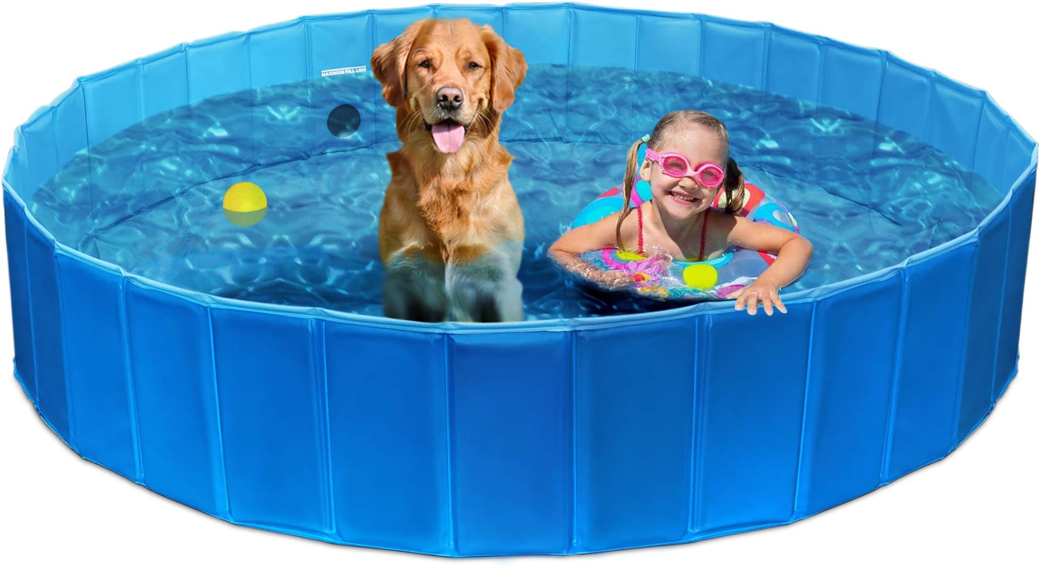 Amazon.com: Petsfit Kiddie Pool,Foldable Dog Pool Pet Bath Pool for ...