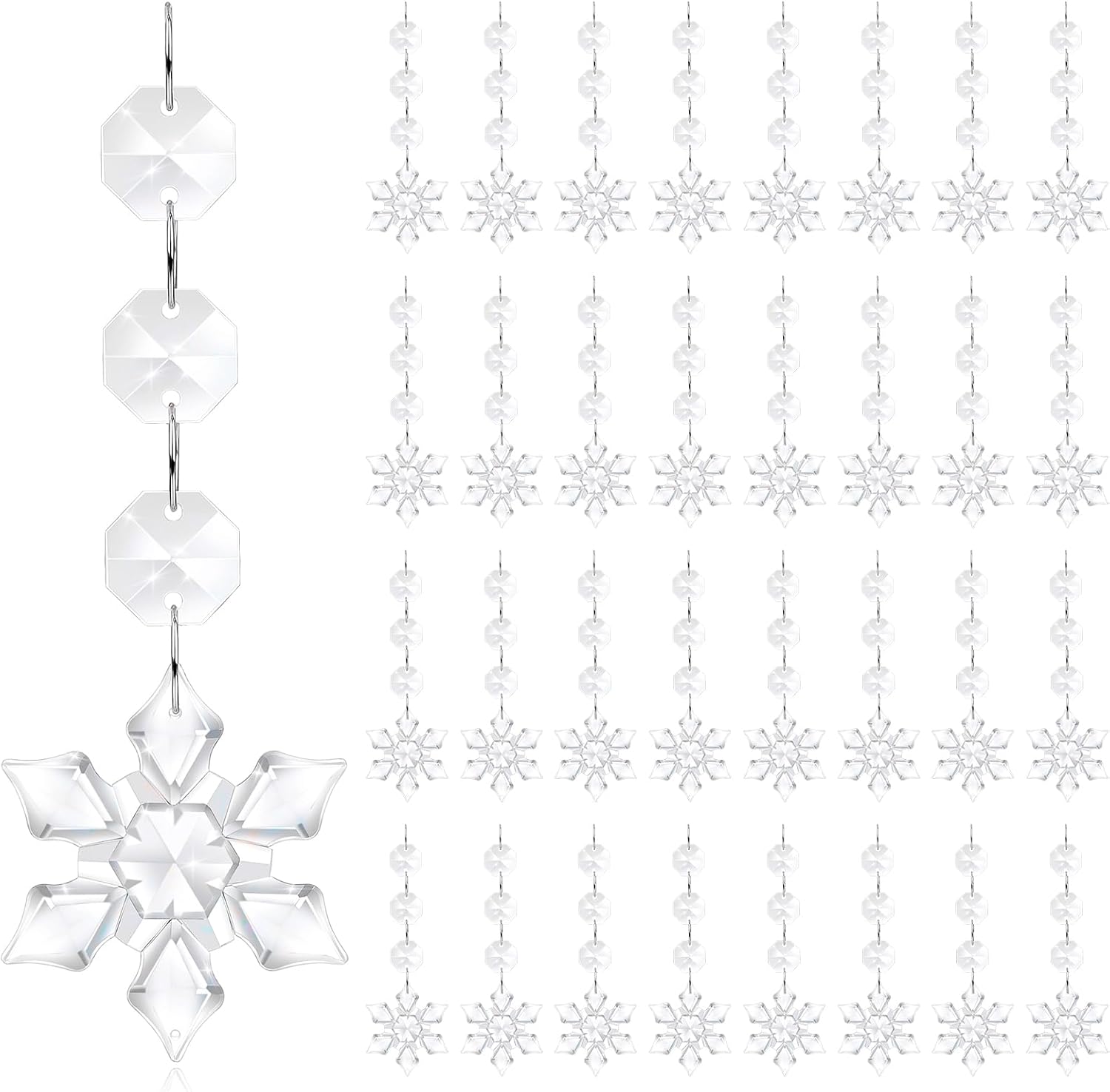 Amazon.com: GXGGUS Crystal Snowflake Ornaments, Hanging Crystal ...