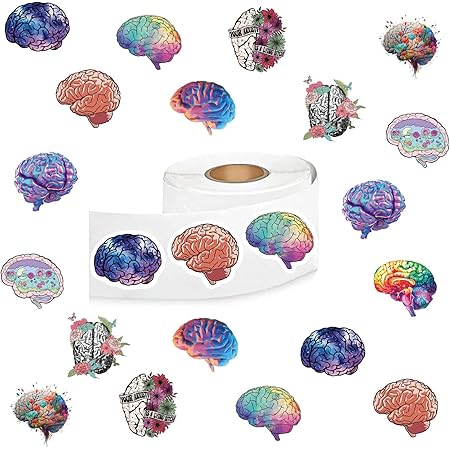 Amazon.com: I Heart Guts Bag of Brain Stickers - 15 Brain Stickers ...