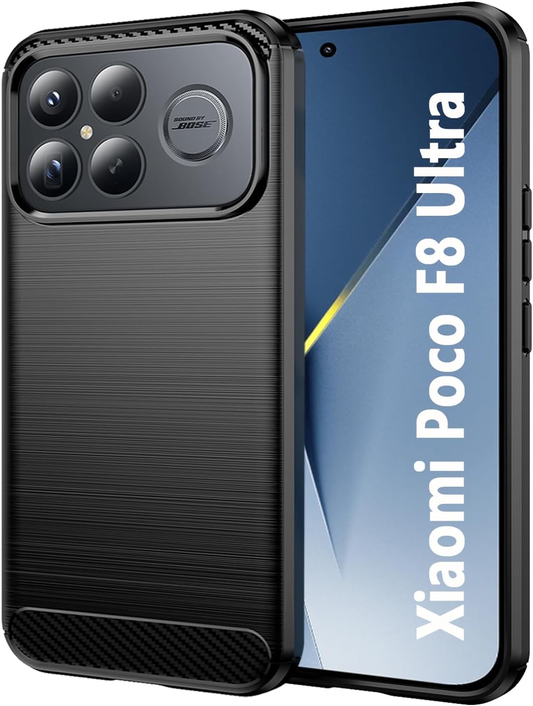 Wookfiss Case for Xiaomi POCO F8 Ultra Cover, [Carbon Fiber] Soft ...