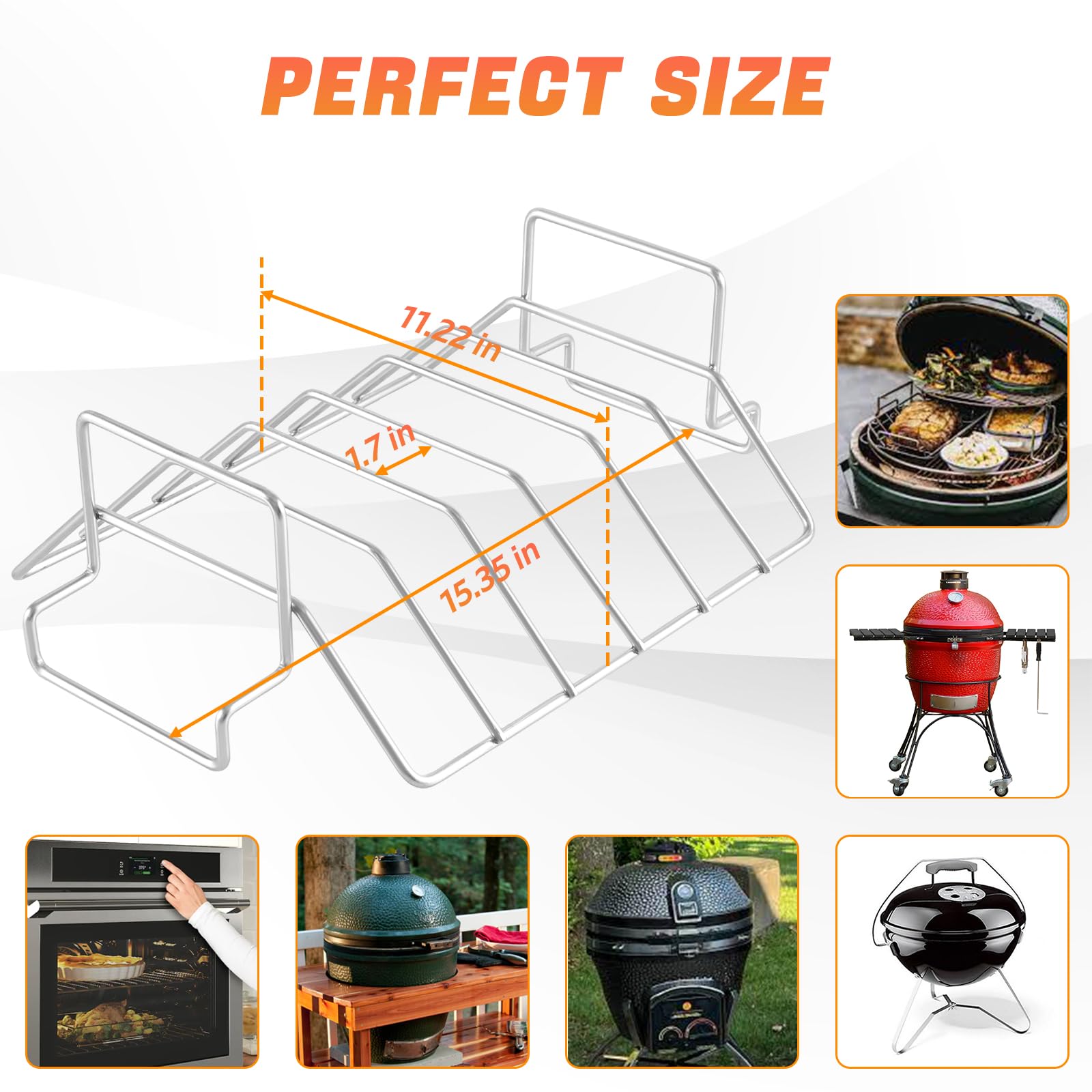 KPALAG Chicken & Turkey Roasting Rack Lifter for New Year,BBQ Rib Rack ...