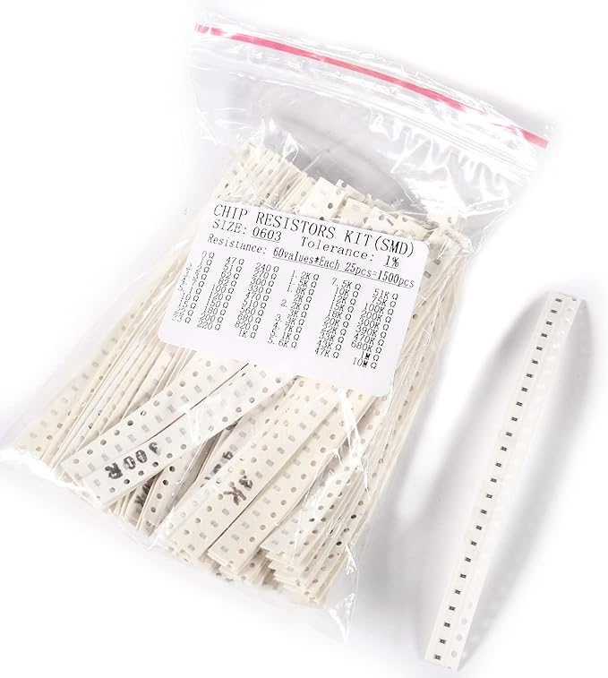 Amazon.com: 1500PCS 0603 SMD Resistor Kit, 0 ohm -10M ohm 60 Values ...