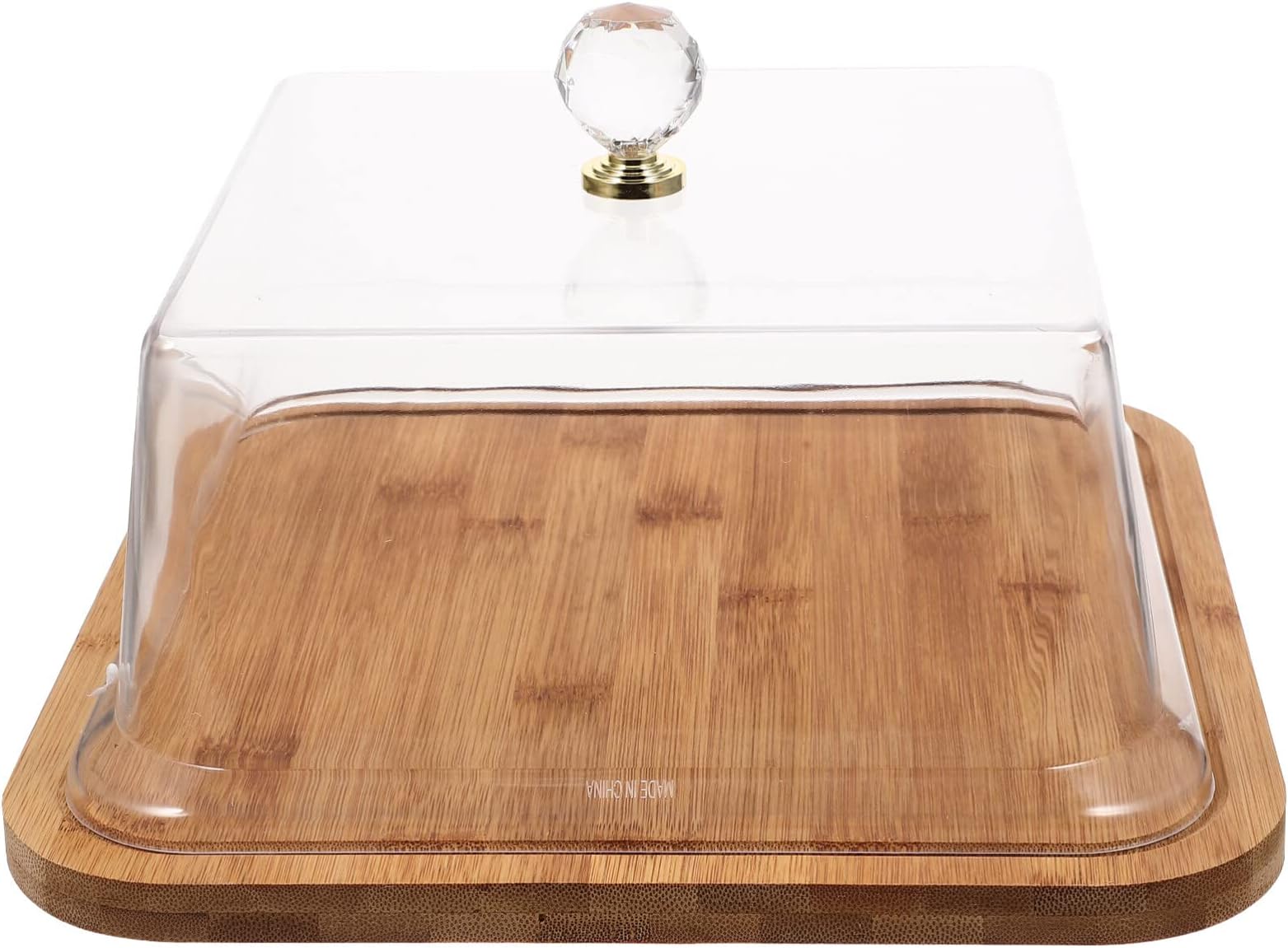 Amazon.com: GANAZONO Wood Cake Tray with Acrylic Dome Cover Wood Server ...