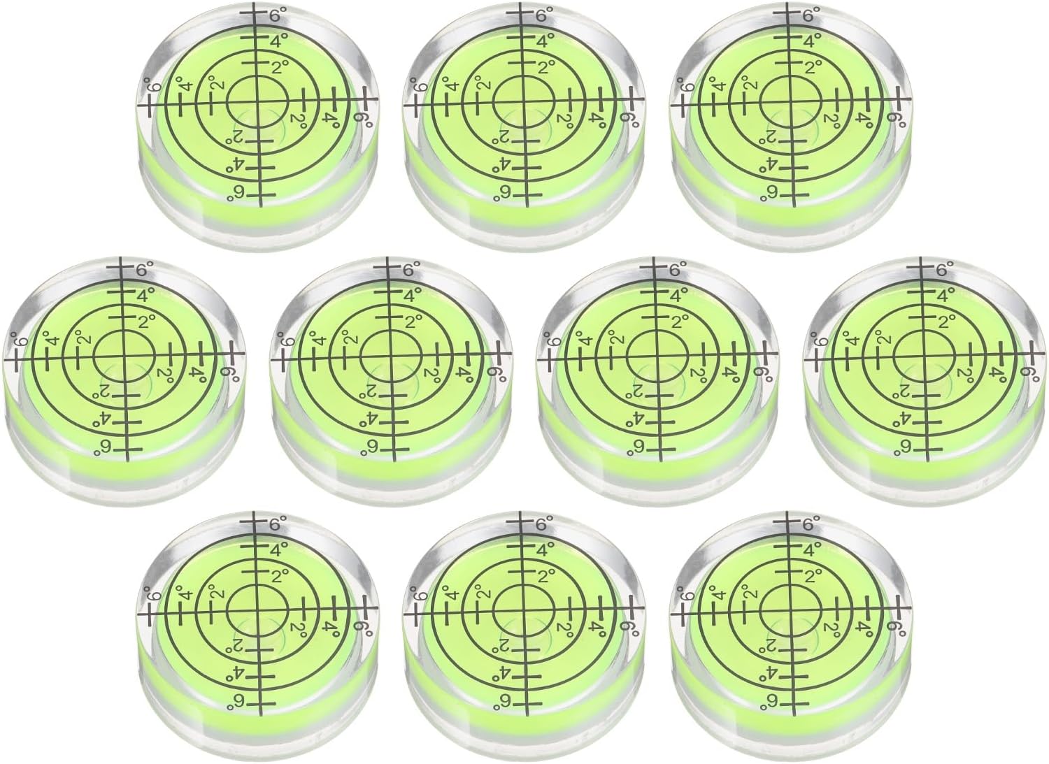 PATIKIL 10pcs Round Bubble Level 32x12mm Mini Circular Bullseye Spirit ...