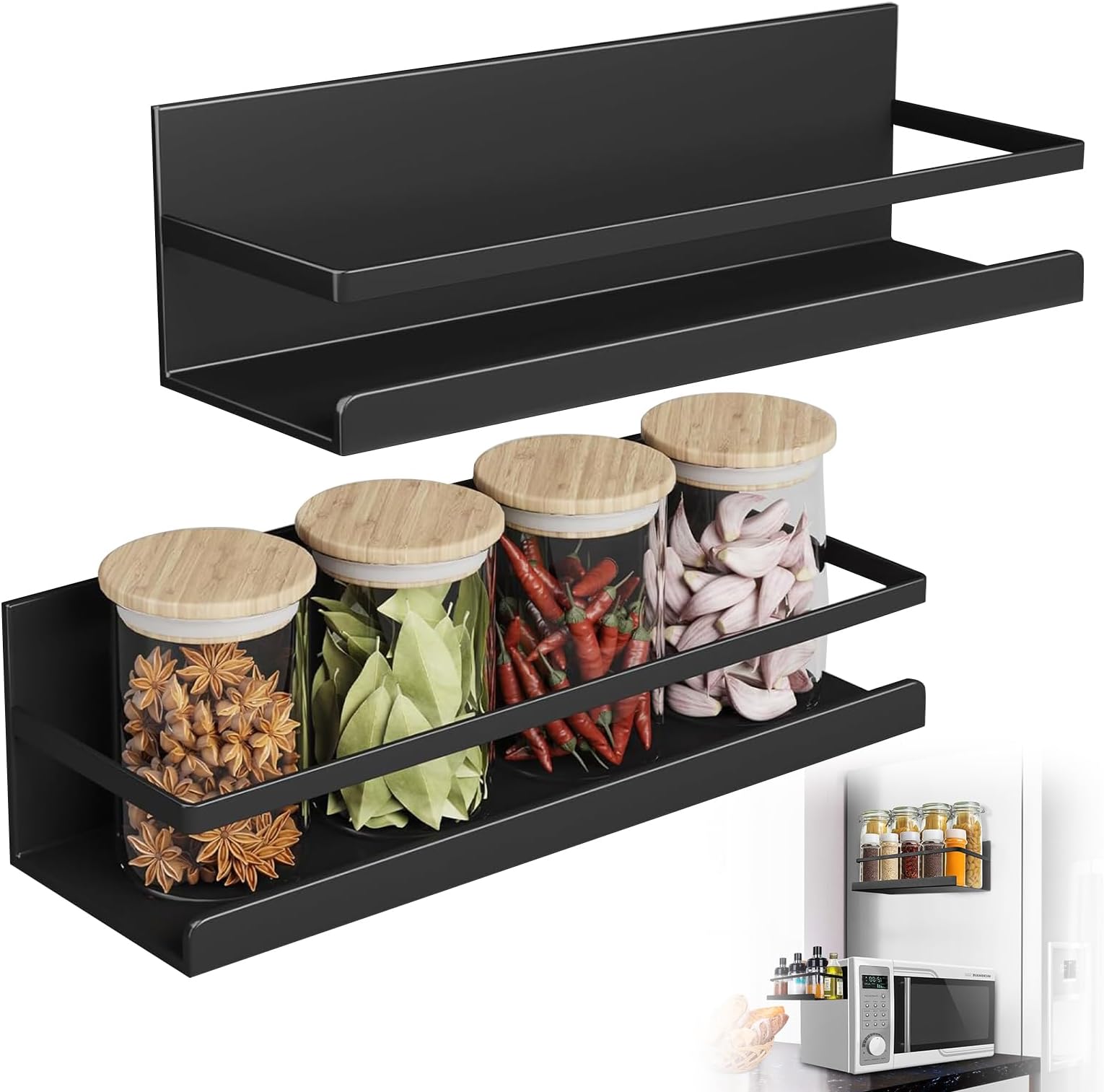 NUOOO Magnetic Spice Racks Magnetic Spice Rack Organizer Refrigerator ...