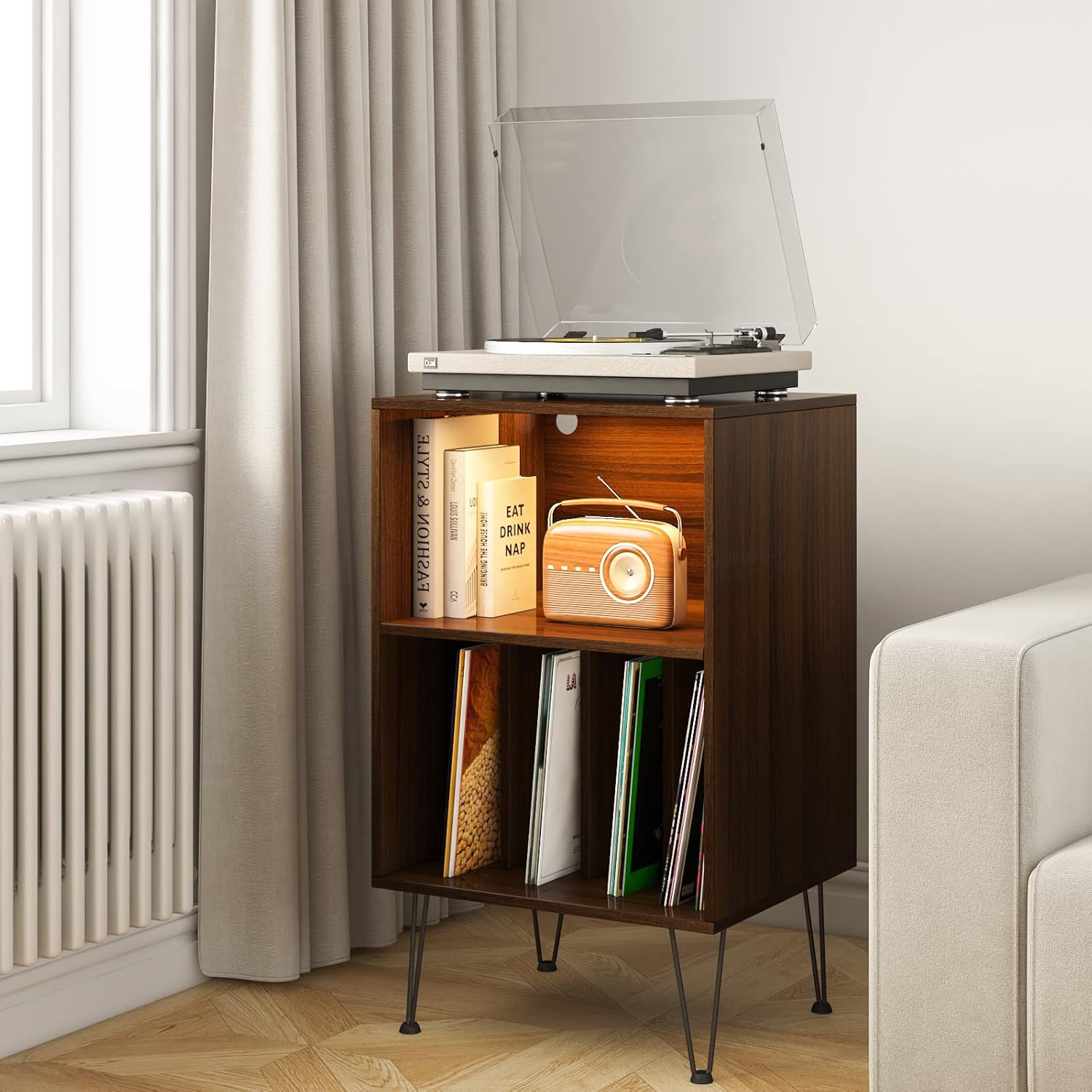 Amazon.com: HOMMPA Record Player Stand with LED Lights Vinyl Player ...