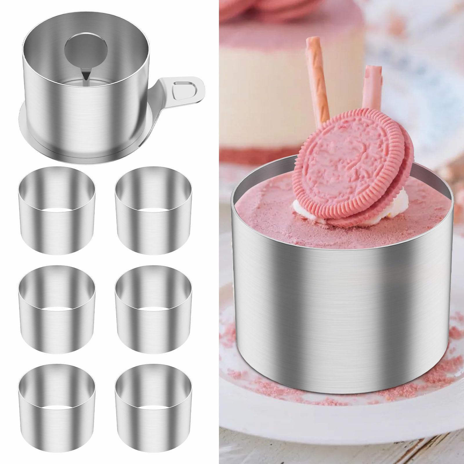 Amazon.com: Cake Ring Mold 3Inch Cake Rings for Baking Round Stainless ...