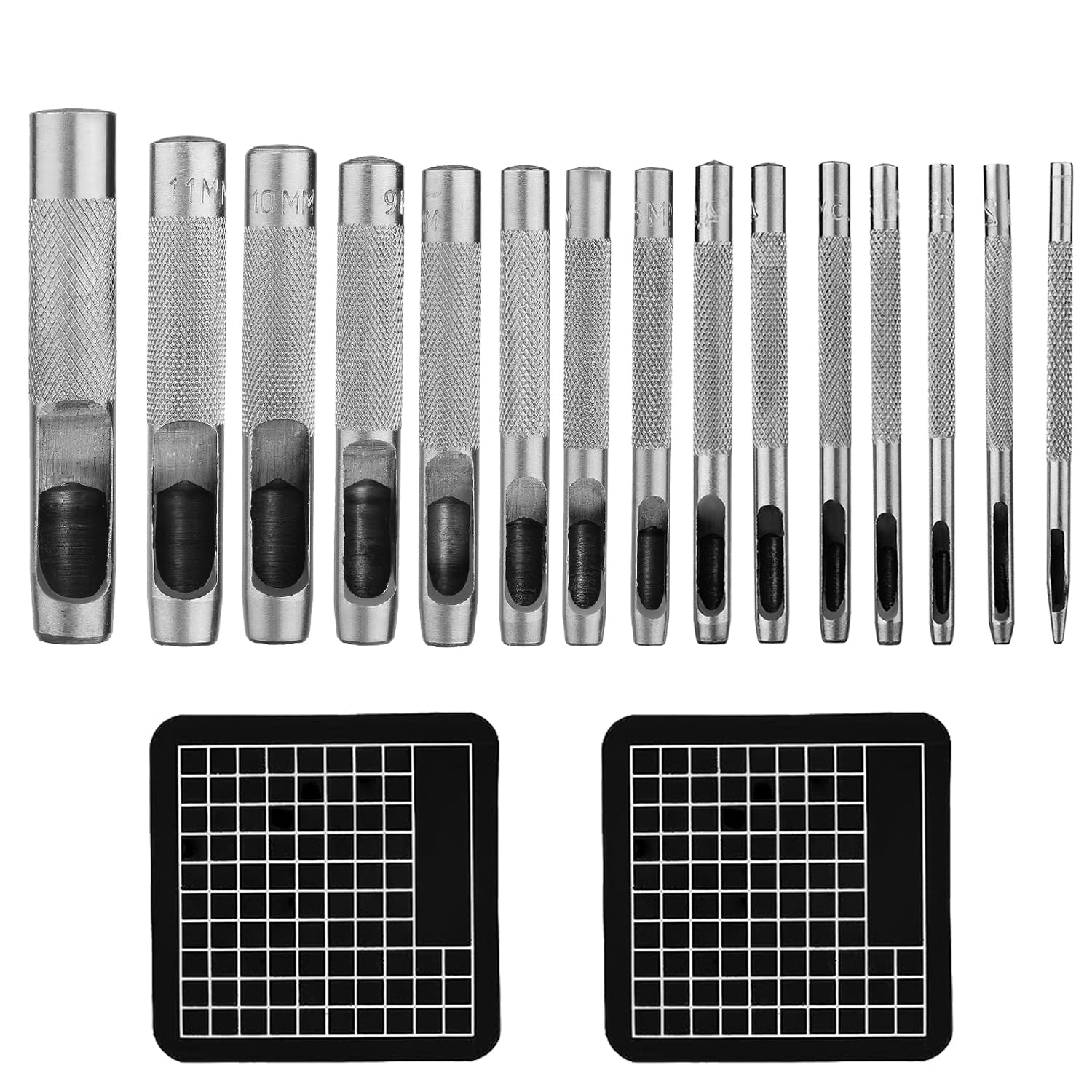 Amazon.com : 16 Pcs Leather Hole Punch Cutter 1mm-13mm Hollow Punch Set ...