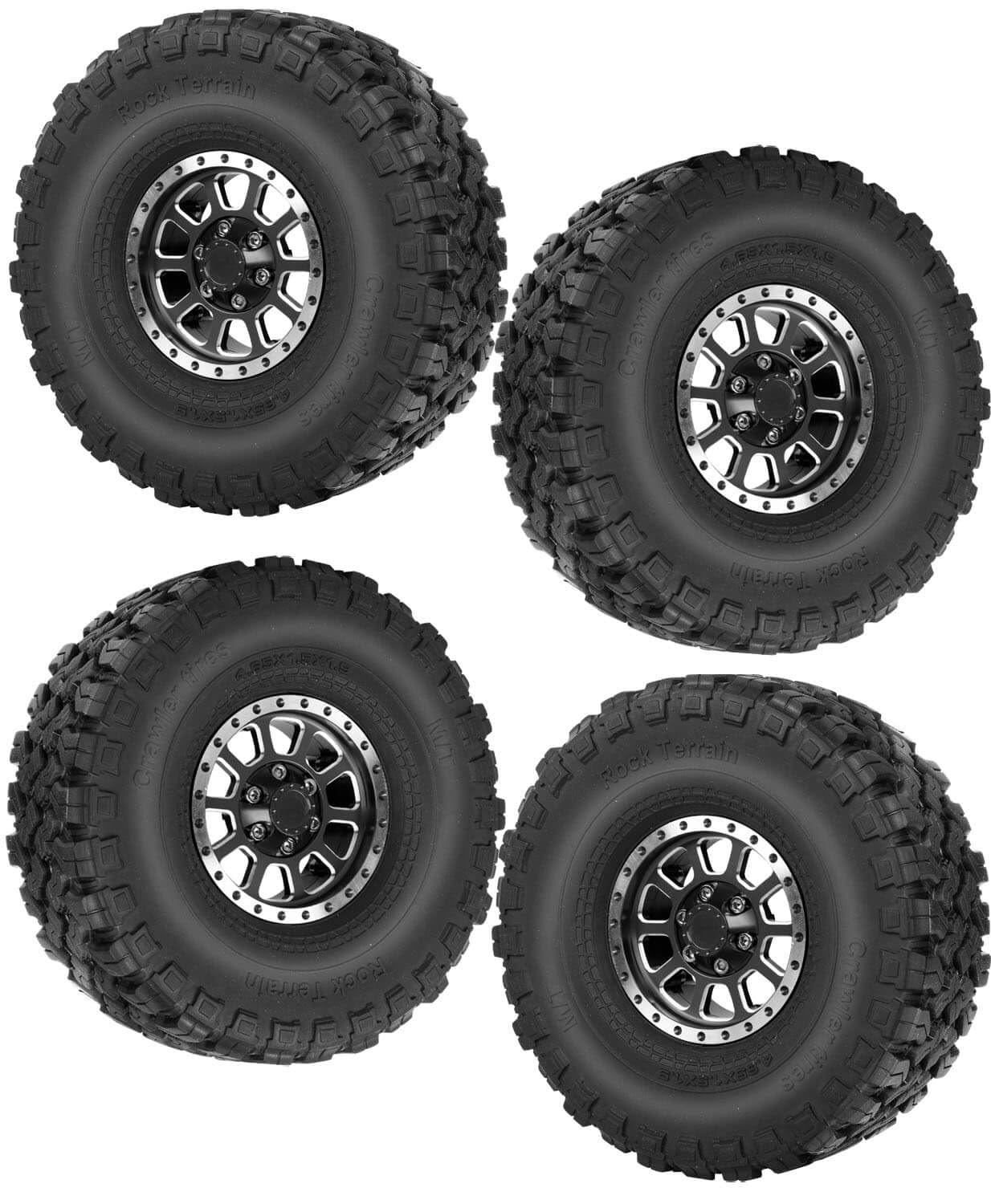Amazon.com: RCMYou Rc 1.9 Inch Wheel Rims & Tires Wheels for 1/10 Axia1 ...