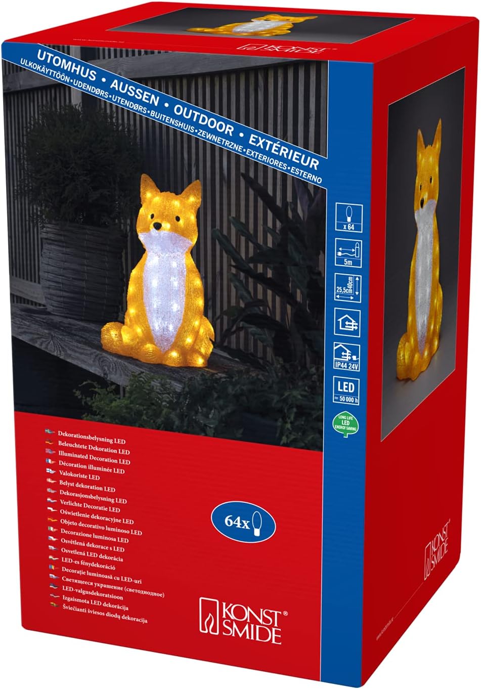 Snowtime 54cm Acrylic Fox With 100 Ice White LEDs : Amazon.co.uk: Home ...