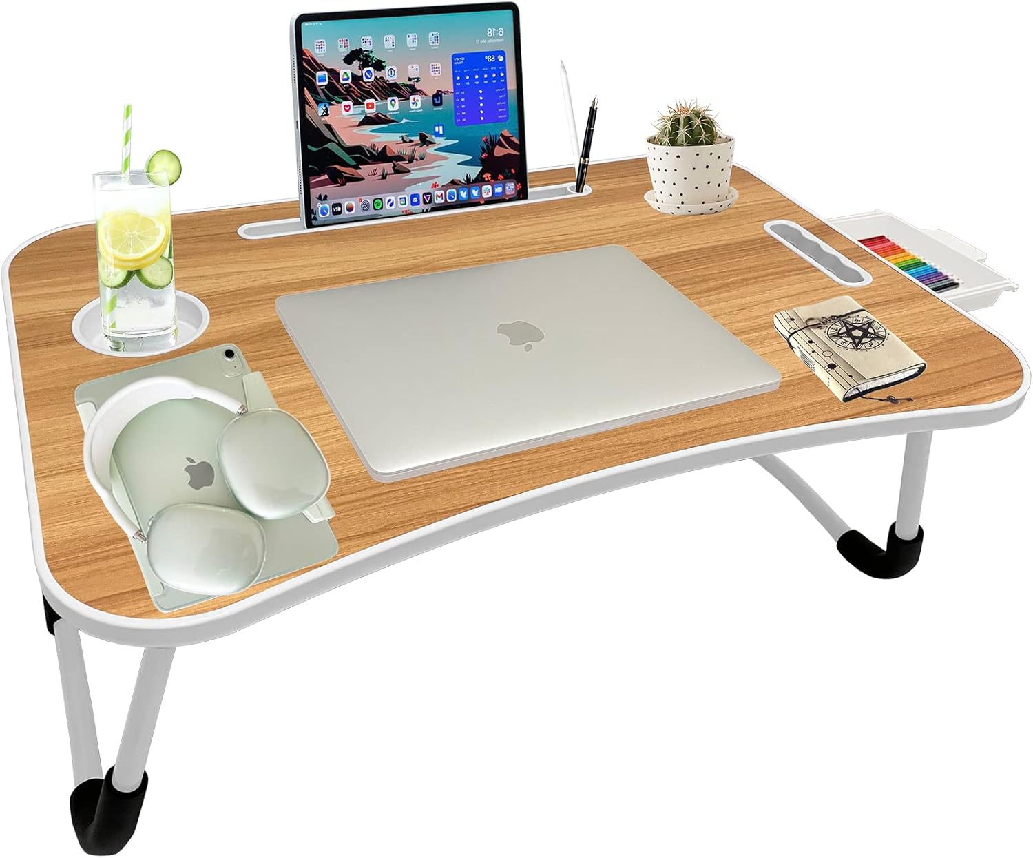 Amazon.com: Lap Desk for Laptop, Portable Laptop Stand for Bed, Cup ...