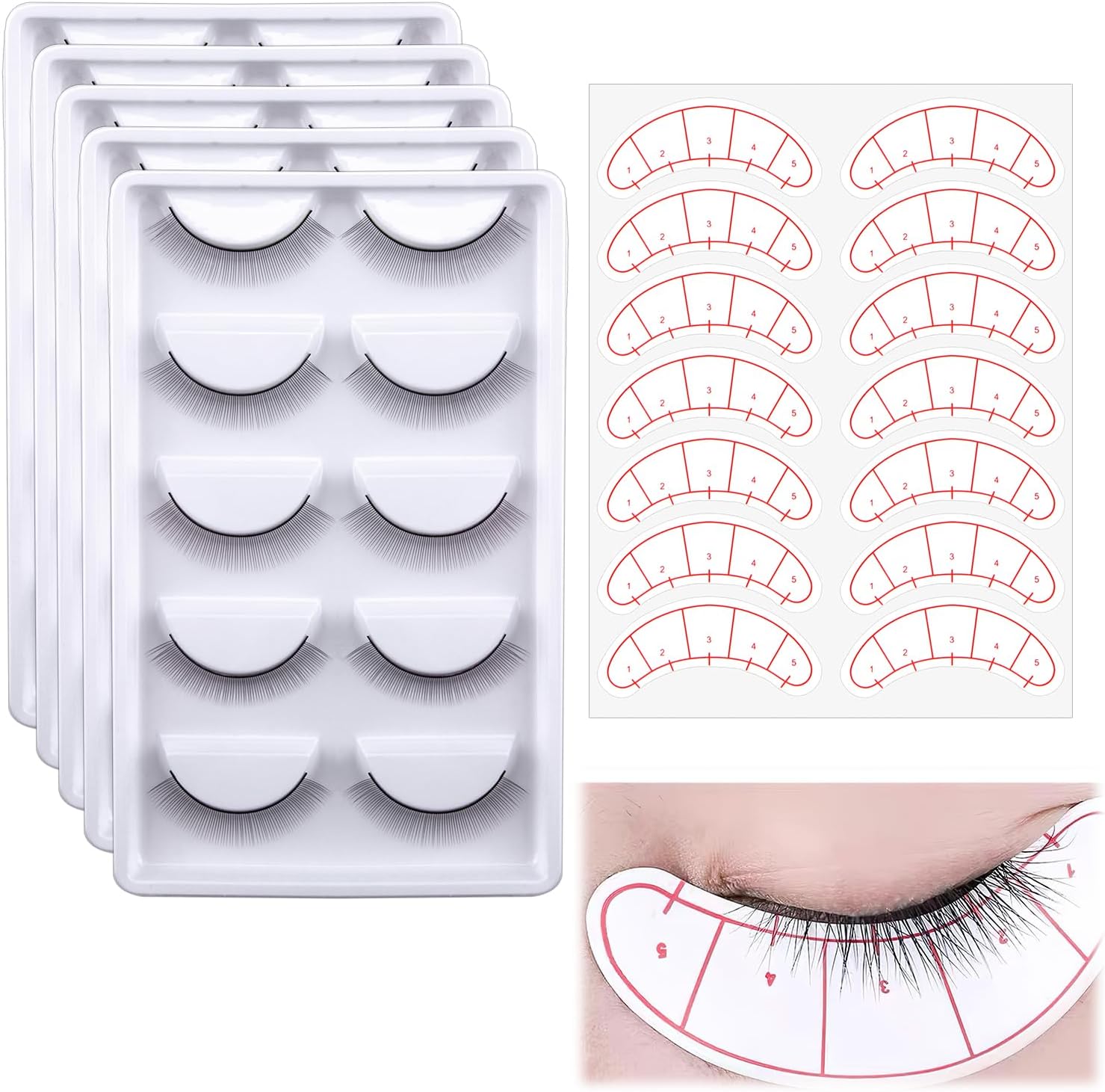 Lashes Training Kit, 25 Pairs 7mm Training Lashes 7 Pairs Under Eye ...