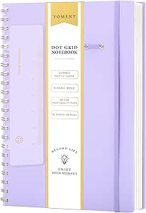 Amazon.com : Yoment Bullet Dotted Journal Spiral Notebook 8.5 x 11 A4 ...