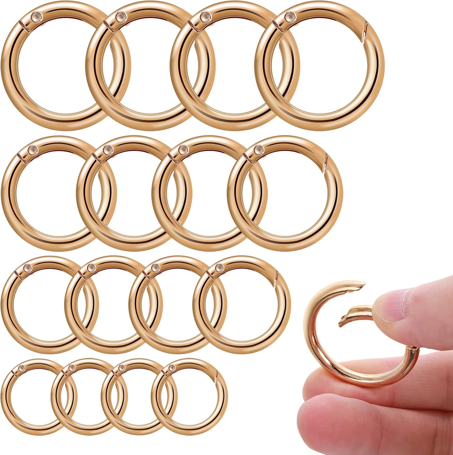 Amazon.com: Lusofie 16 Pcs O Ring Clip Spring O Ring Clasp Round Mini ...
