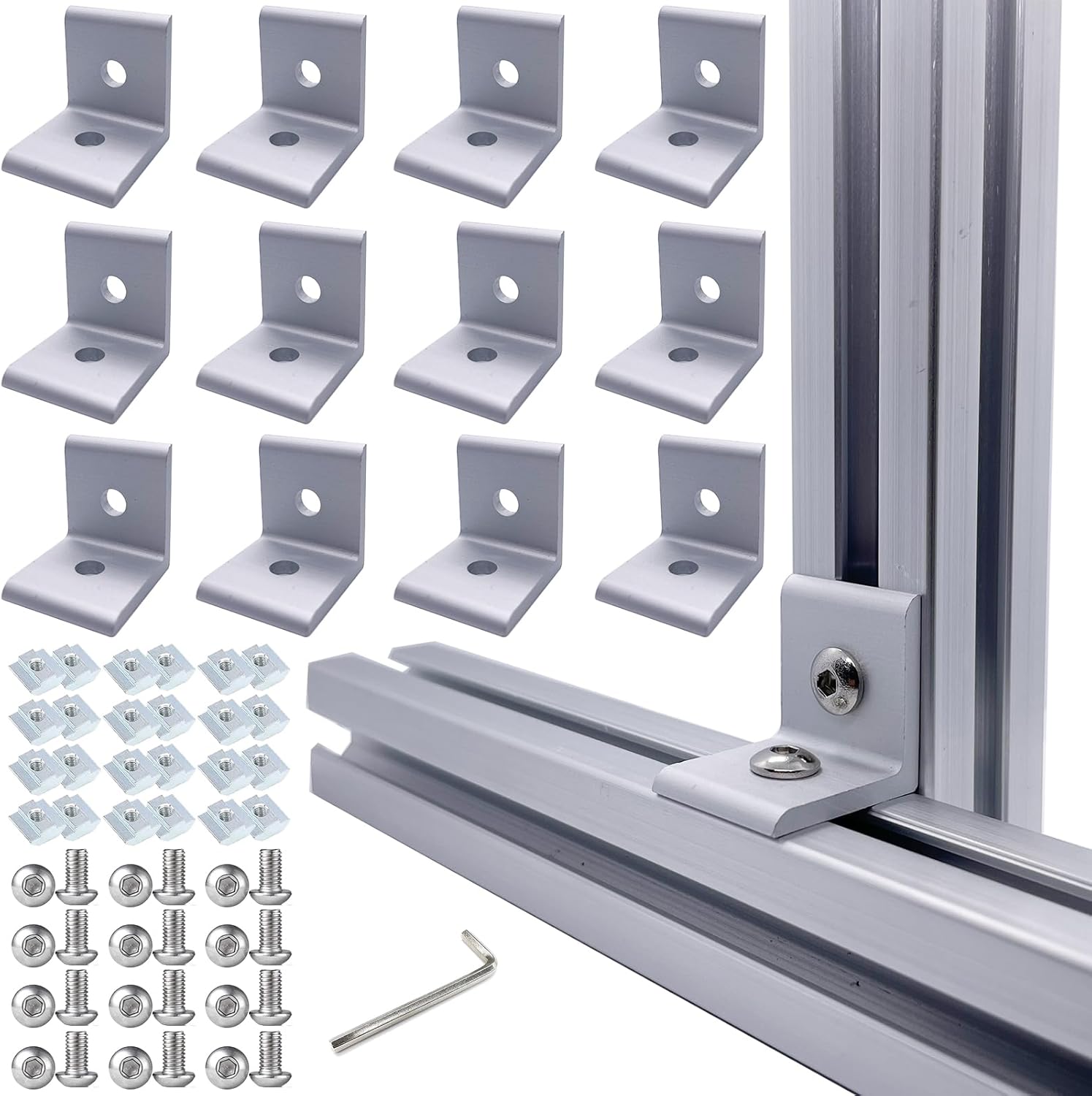 2020 Series Aluminum Extrusion Hardware Connectors with Screws&Wrench ...