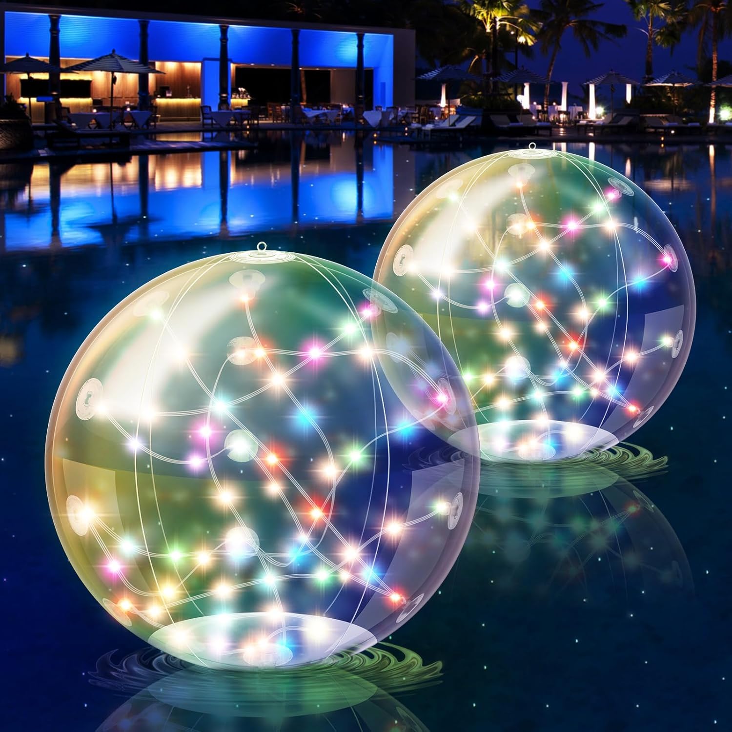 Amazon.com : Sunlisky Solar Floating Pool Lights, 14.5" Inflatable ...