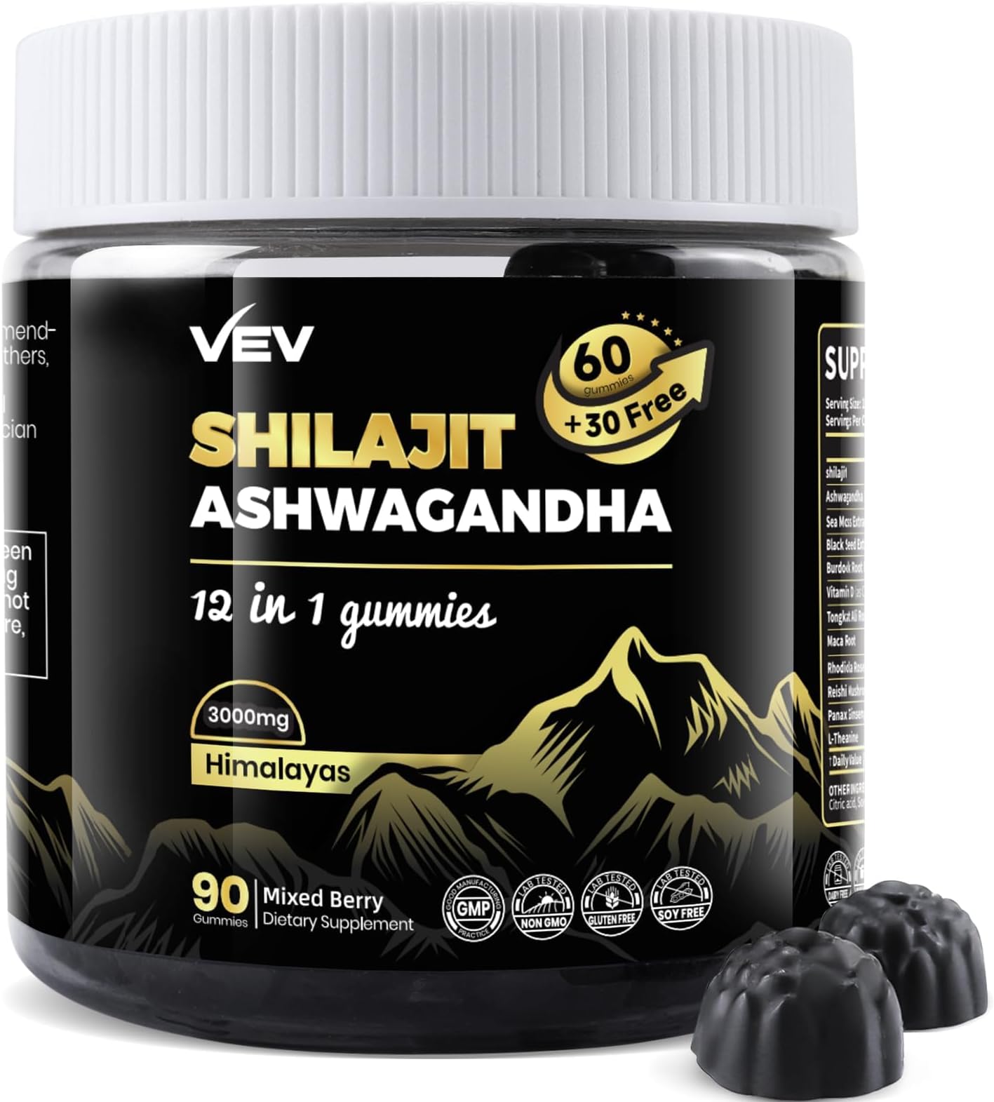 Amazon.com: UUNZ Himalayan Nutritious Shilajit Gummies Gold - Ashwagandha, Gokshura - Fulvic ...