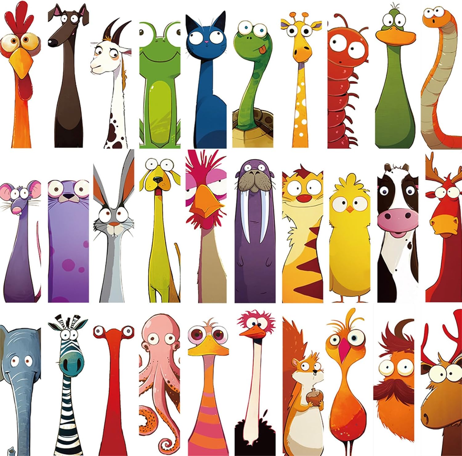 Fjquamitix 30 Pieces Animal Bookmarks for Kids, Fun Classroom Reading ...