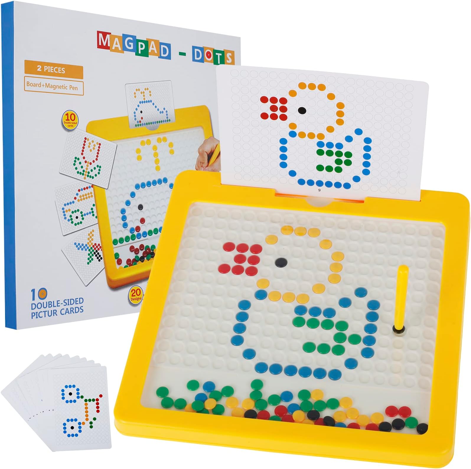Magnetic Drawing Board, Montessori Drawing Pad with Pen and Cards ...