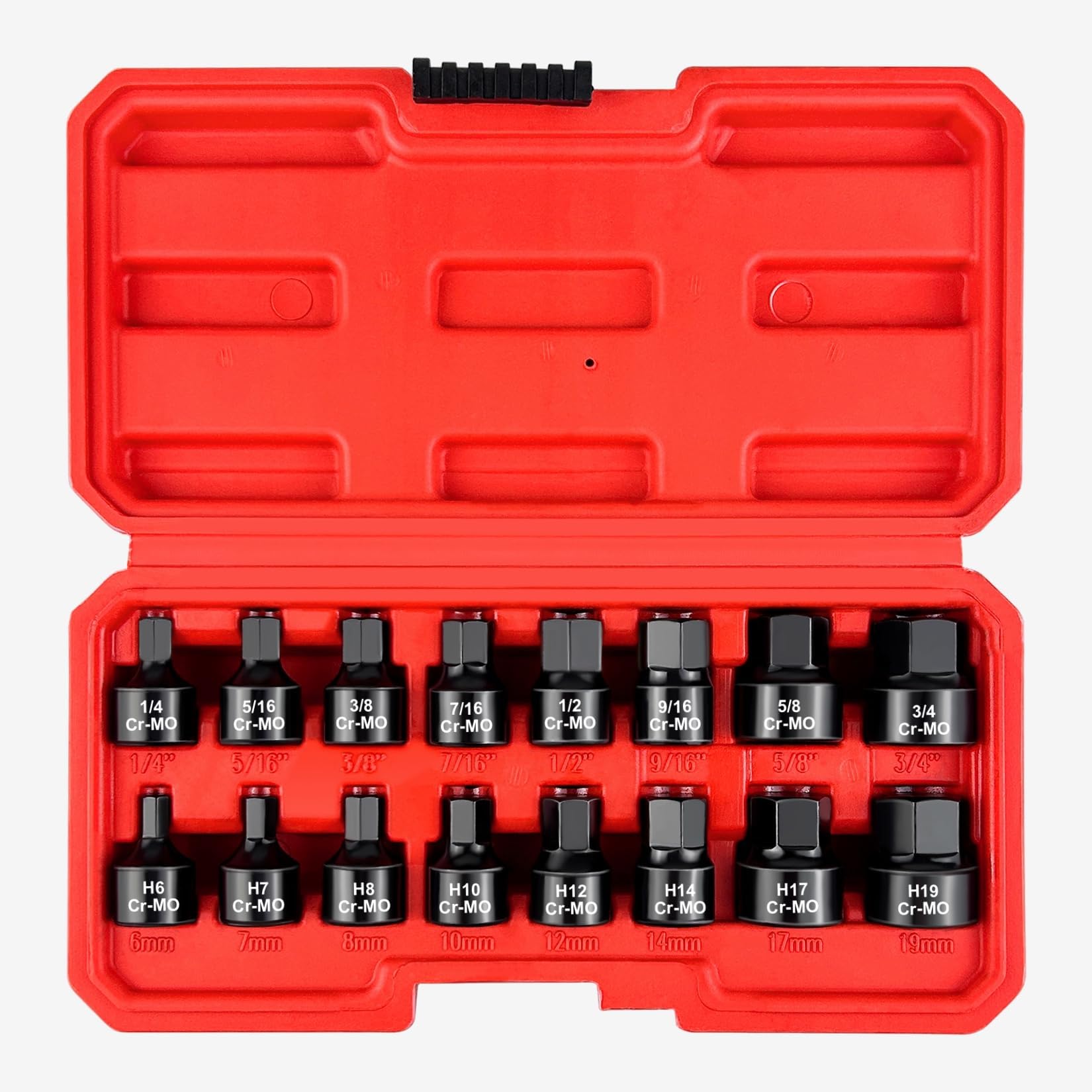 WETT 3/8-Inch Drive Low Profile Impact Hex Driver Set, 16-Piece Stubby ...
