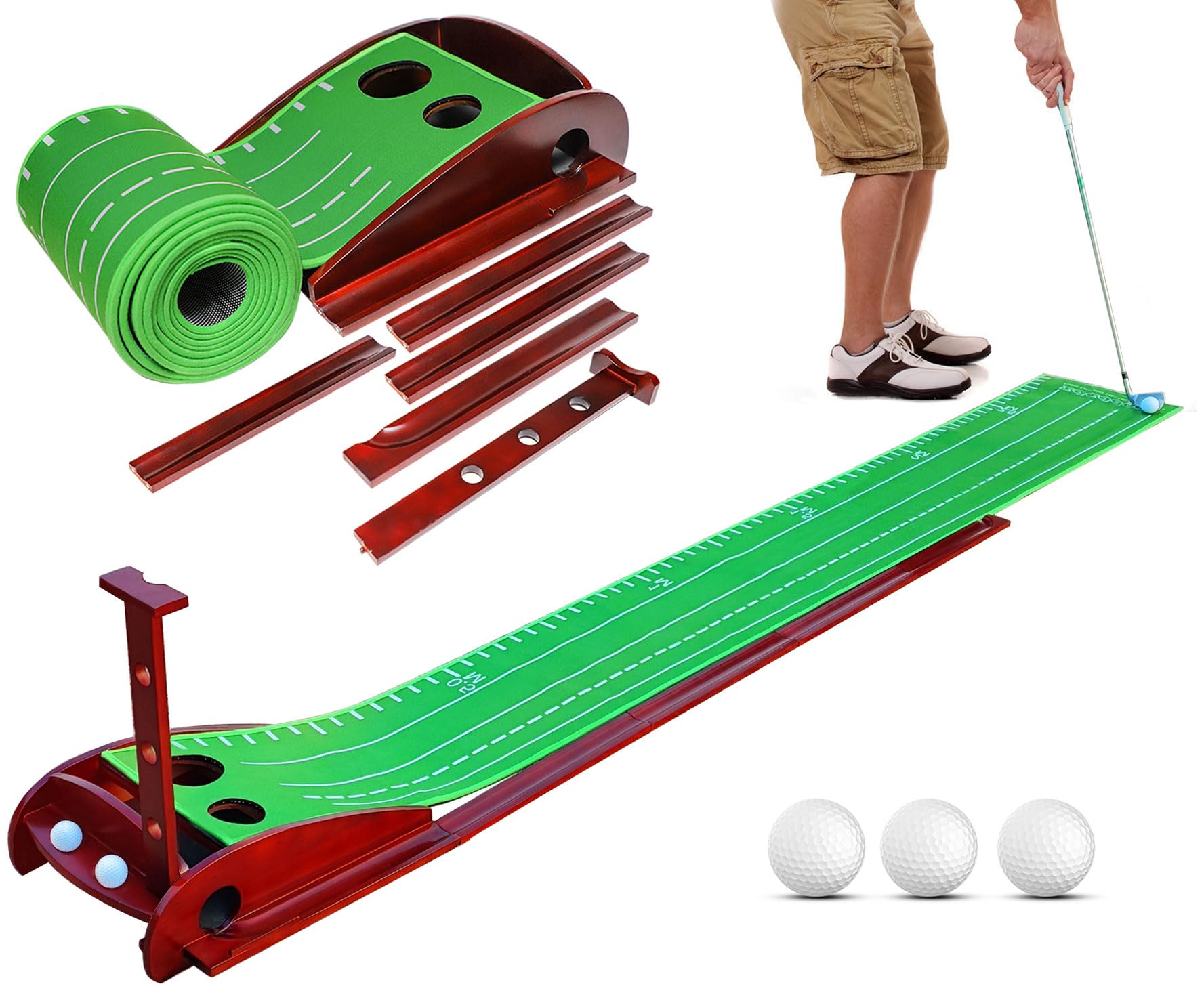 Amazon.com : Golf Putting Mat - Indoor Golf Putting Green with Auto ...