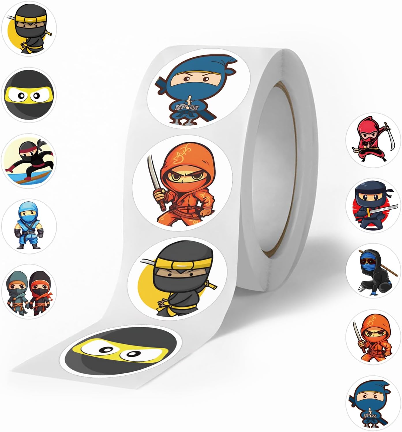 Amazon.com: 500 Pcs Ninjas Sticker, Cartoon Ninja Roll Sticker Label ...