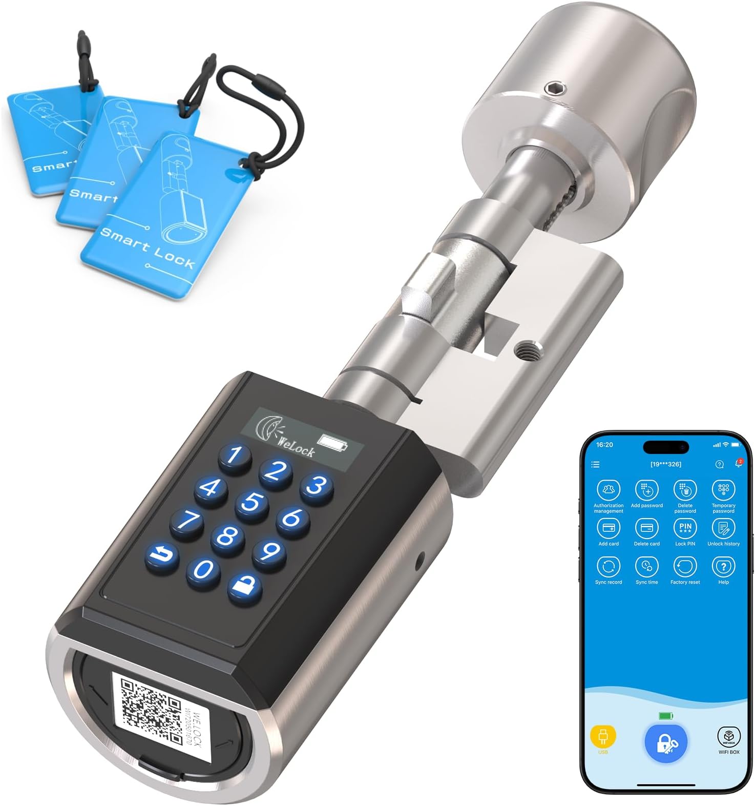 WELOCK Türschloss Fingerabdruck ToucA51,Elektronisches Türschloss Code ...