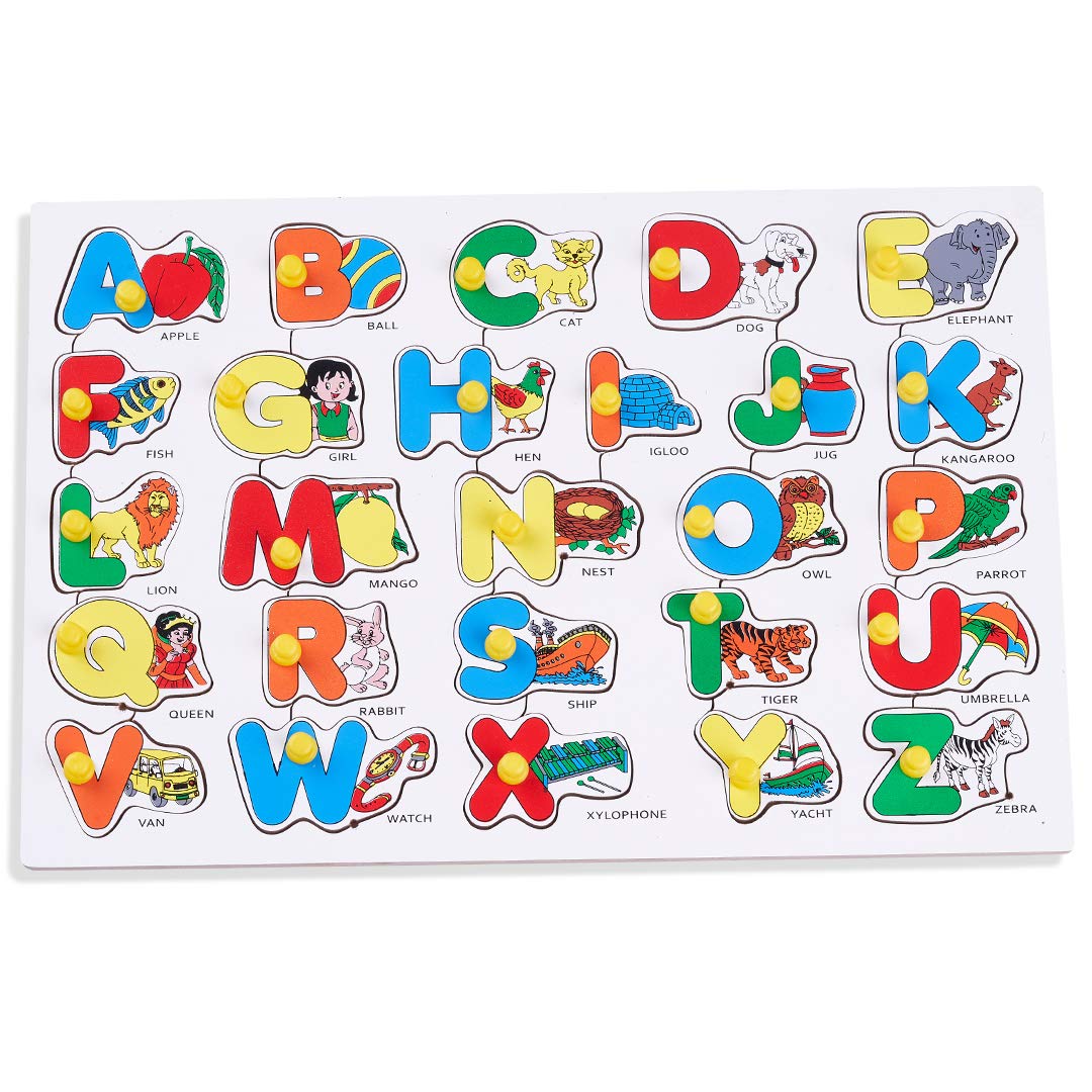 Buy Baybee Wooden English Alphabet with Object Match and Color Learning ...