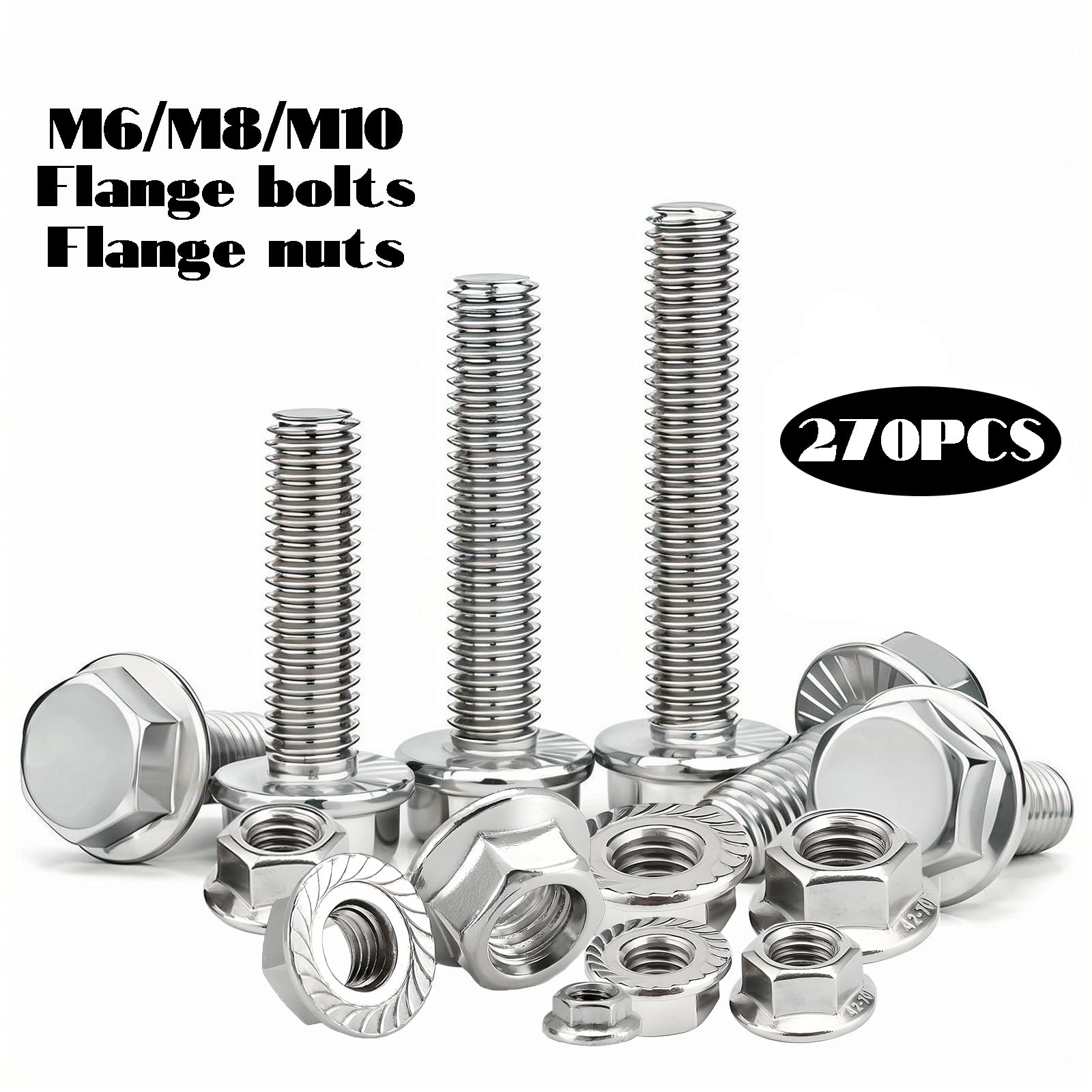 Snapklik.com : Dianrui 304 Stainless Steel Metric Flange Hex Bolts And ...