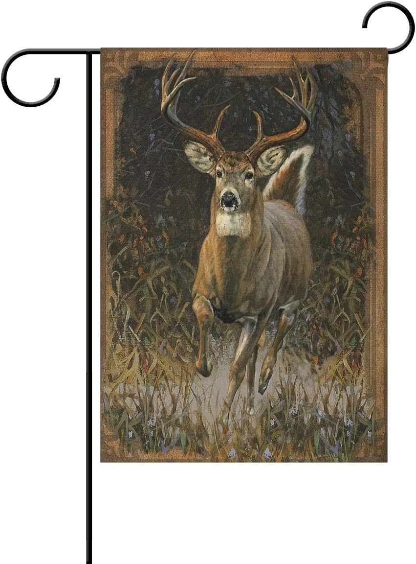 Amazon.com : UNIIK Whitetail Deer Garden Flag Double Sided, 12 x 18 ...