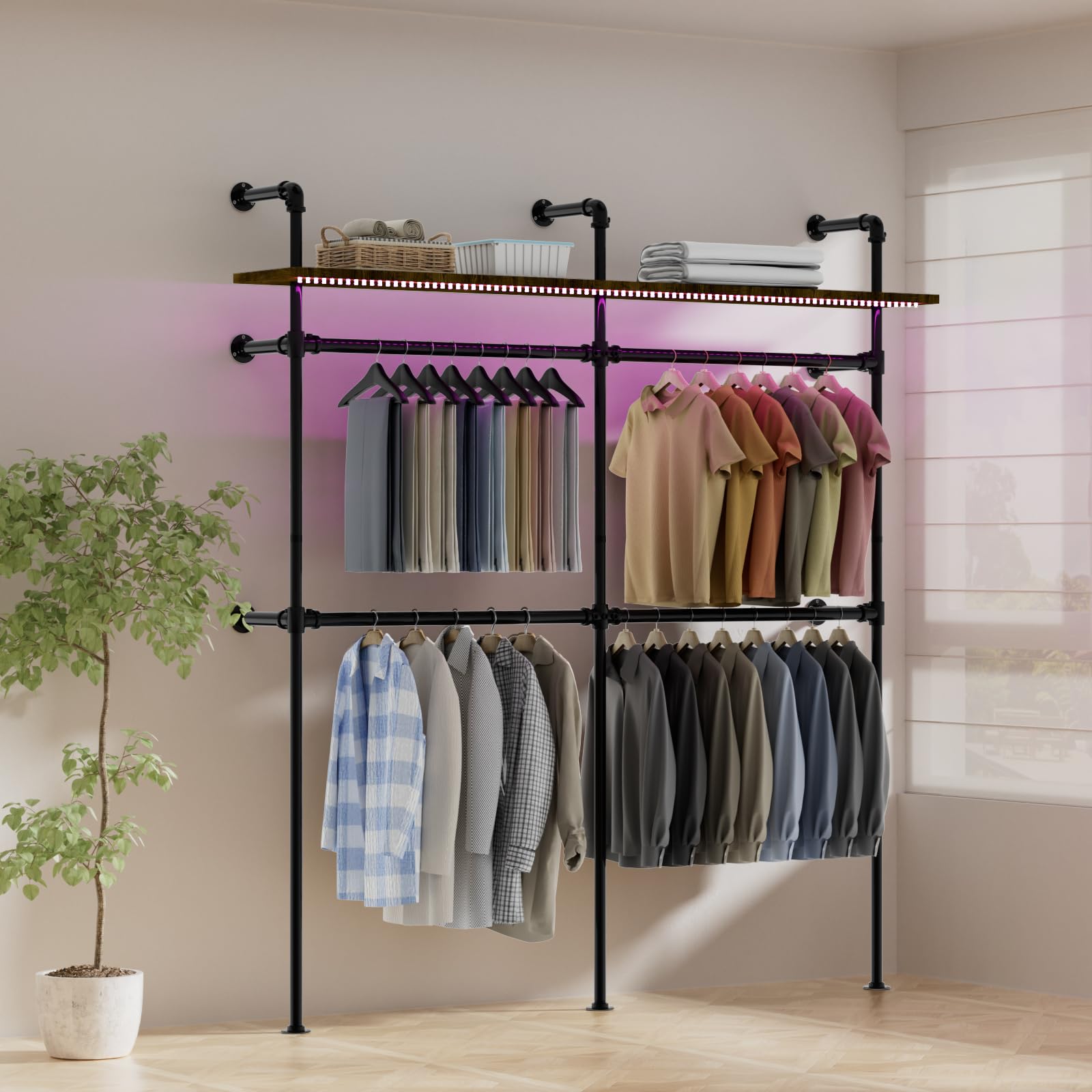 Snapklik.com : ROOMTEC Industrial Pipe Clothing Racks,Industrial ...