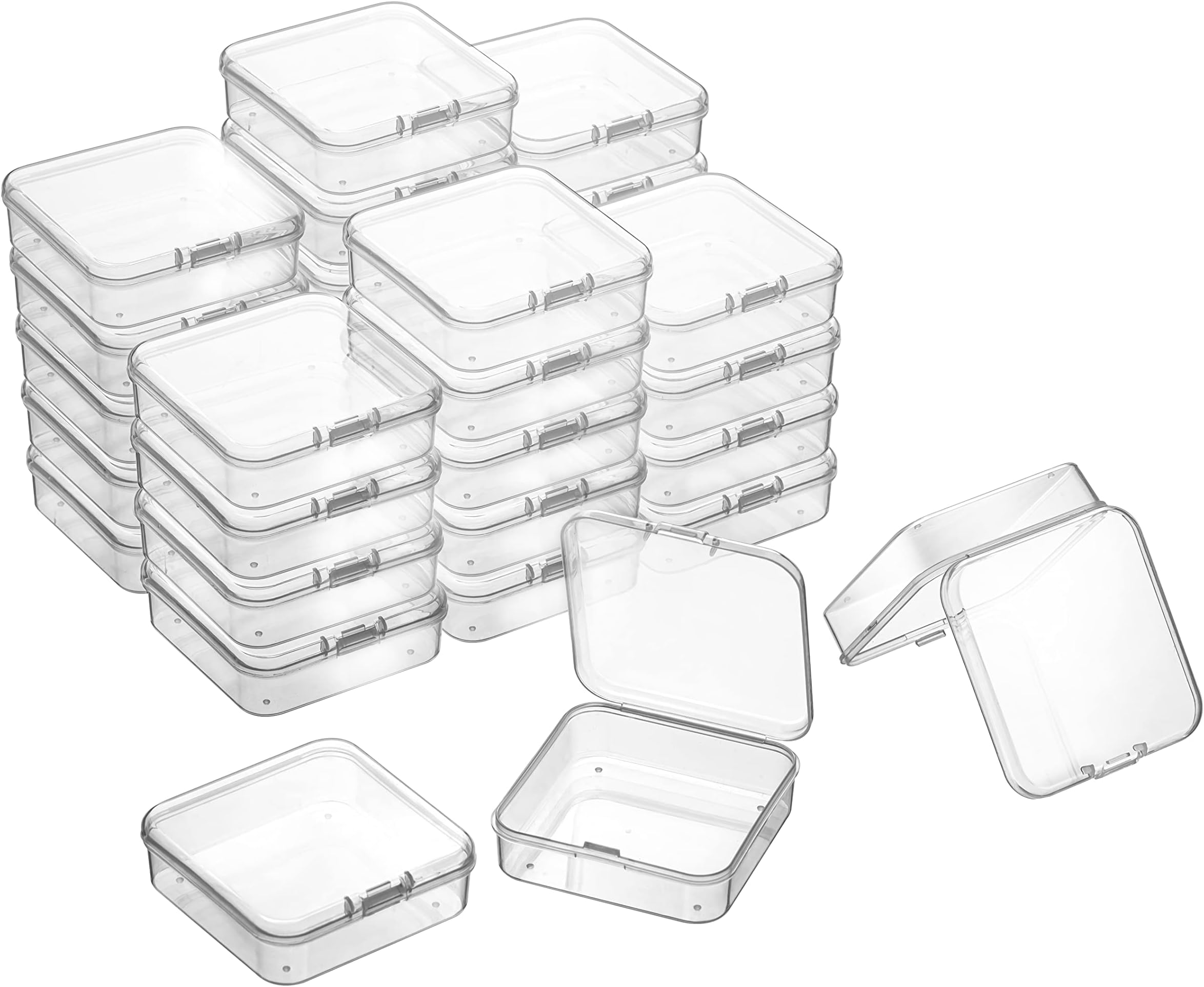 Amazon.com: 48 Pcs Clear Small Plastic Storage Containers Anti ...