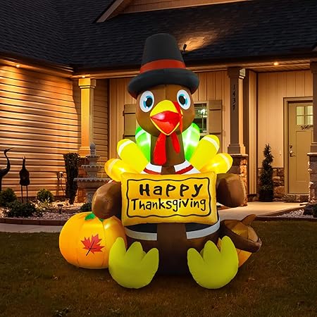 Amazon.com: VIVOHOME 5ft Height Thanksgiving Inflatable LED Lighted ...