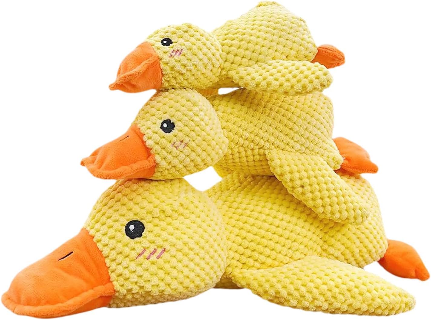 3 Pieces Dog Calming Duck Dog Toy - Yellow Plush Duck Dog Chew Toy ...
