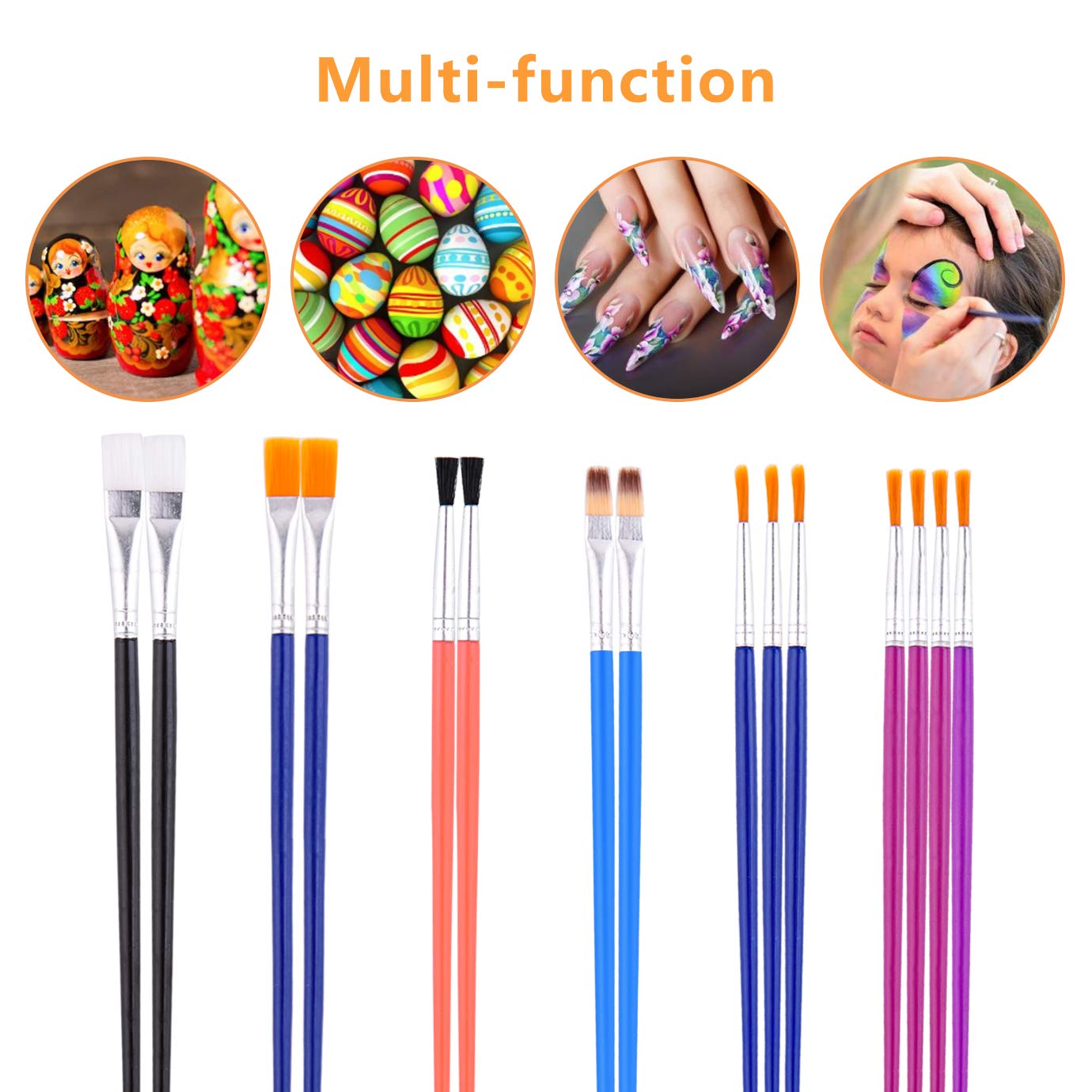 BTNOW Colorful Artist Paint Brush Set 30 Pieces Kids Children Paint ...