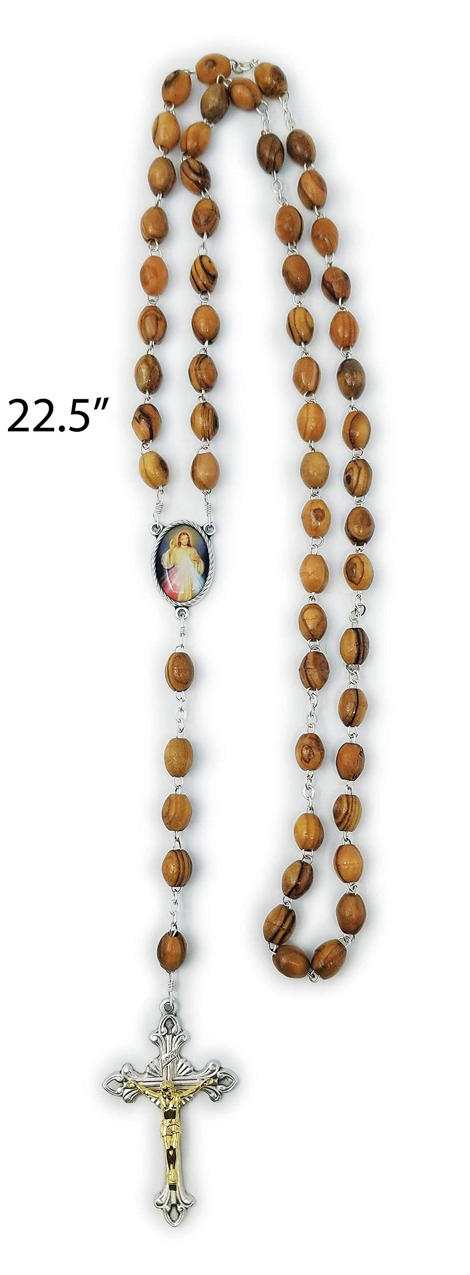 Logos Trading Post Holy Land Olive Wood Catholic Rosary from Israel ...