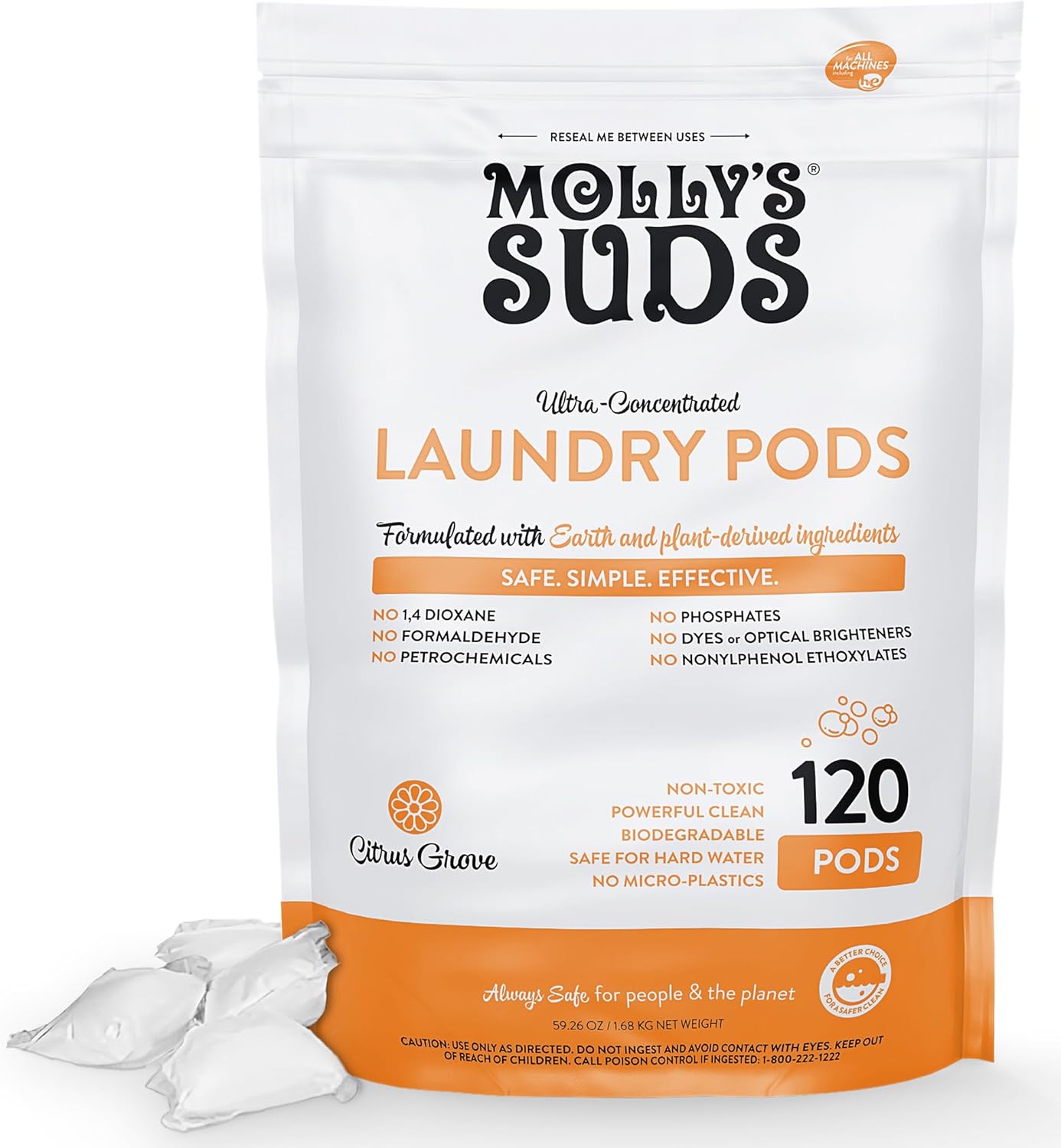 Amazon.com: Molly's Suds Laundry Detergent Pods | Natural Detergent for ...