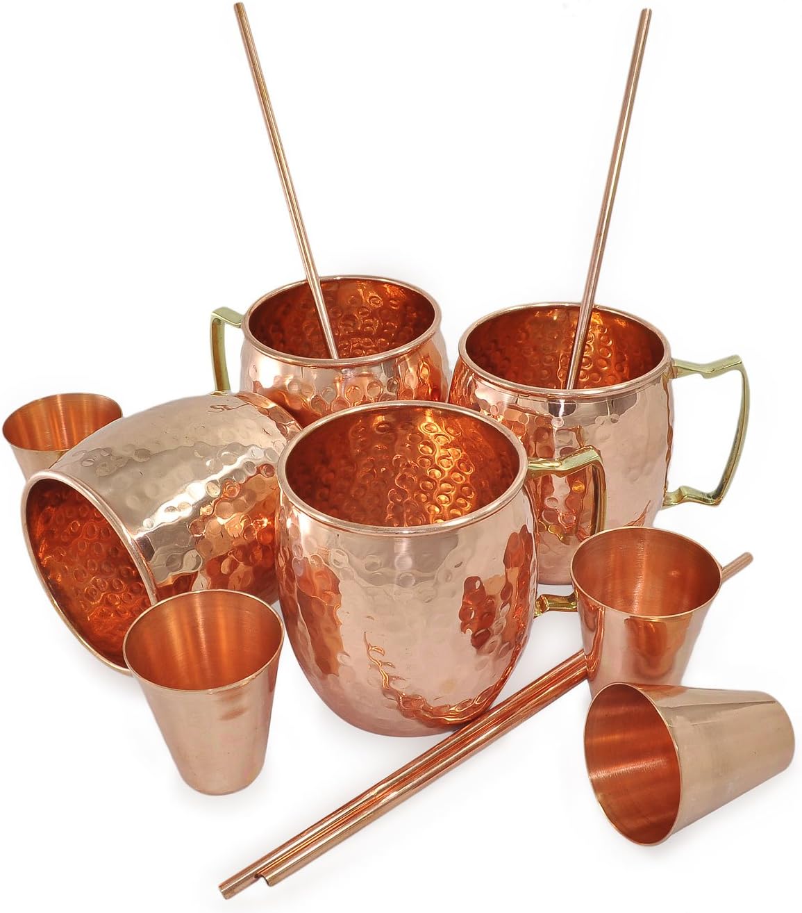 Amazon.com: Set of 4, 100% Authentic Copper Mug with FREE Copper Shot ...