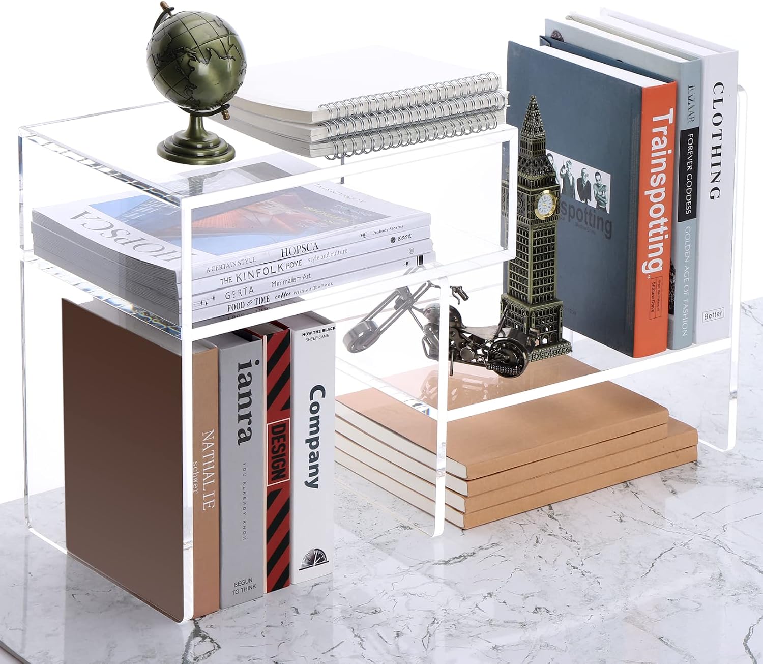 Amazon.com: Desk Bookshelf, Small Bookshelf, Clear Acrylic Desk Shelf ...