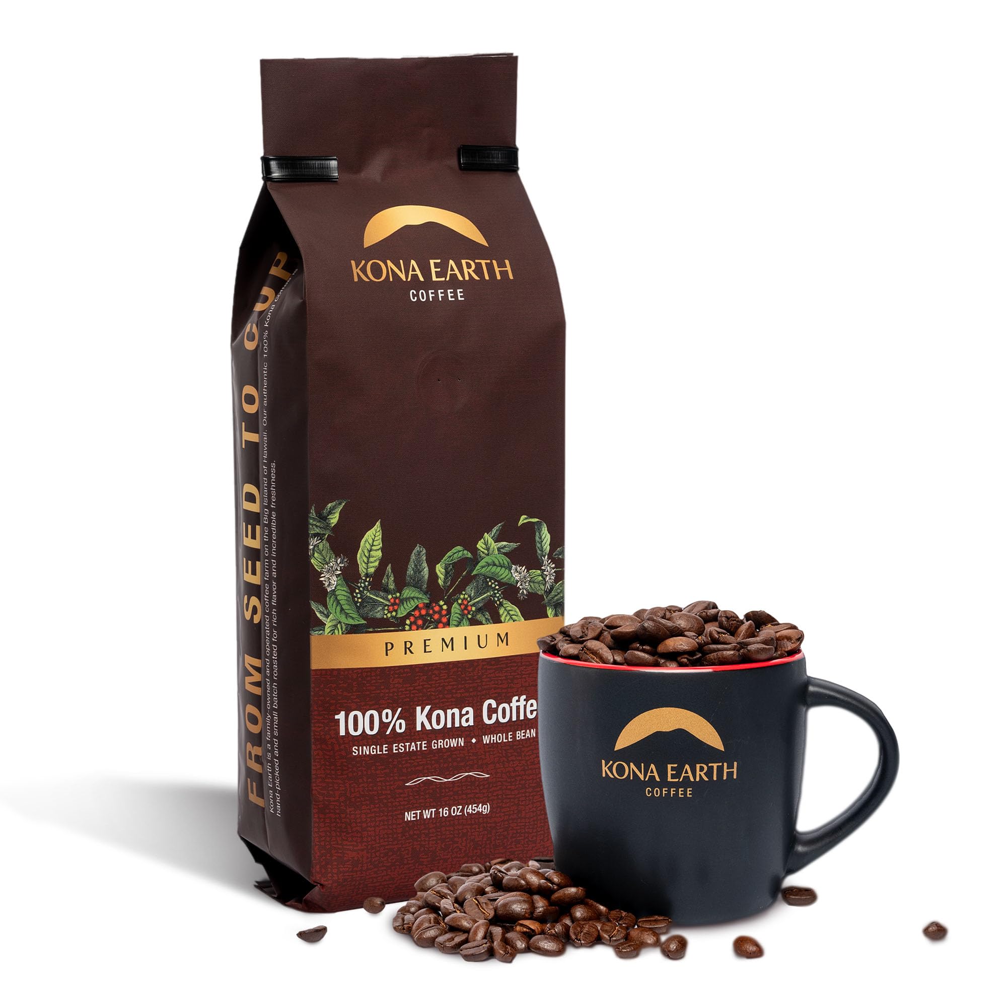 Amazon.com : Kona Earth - Premium, 100% Kona Coffee, Dark Roast, Single-Estate Grown Micro-Batch ...