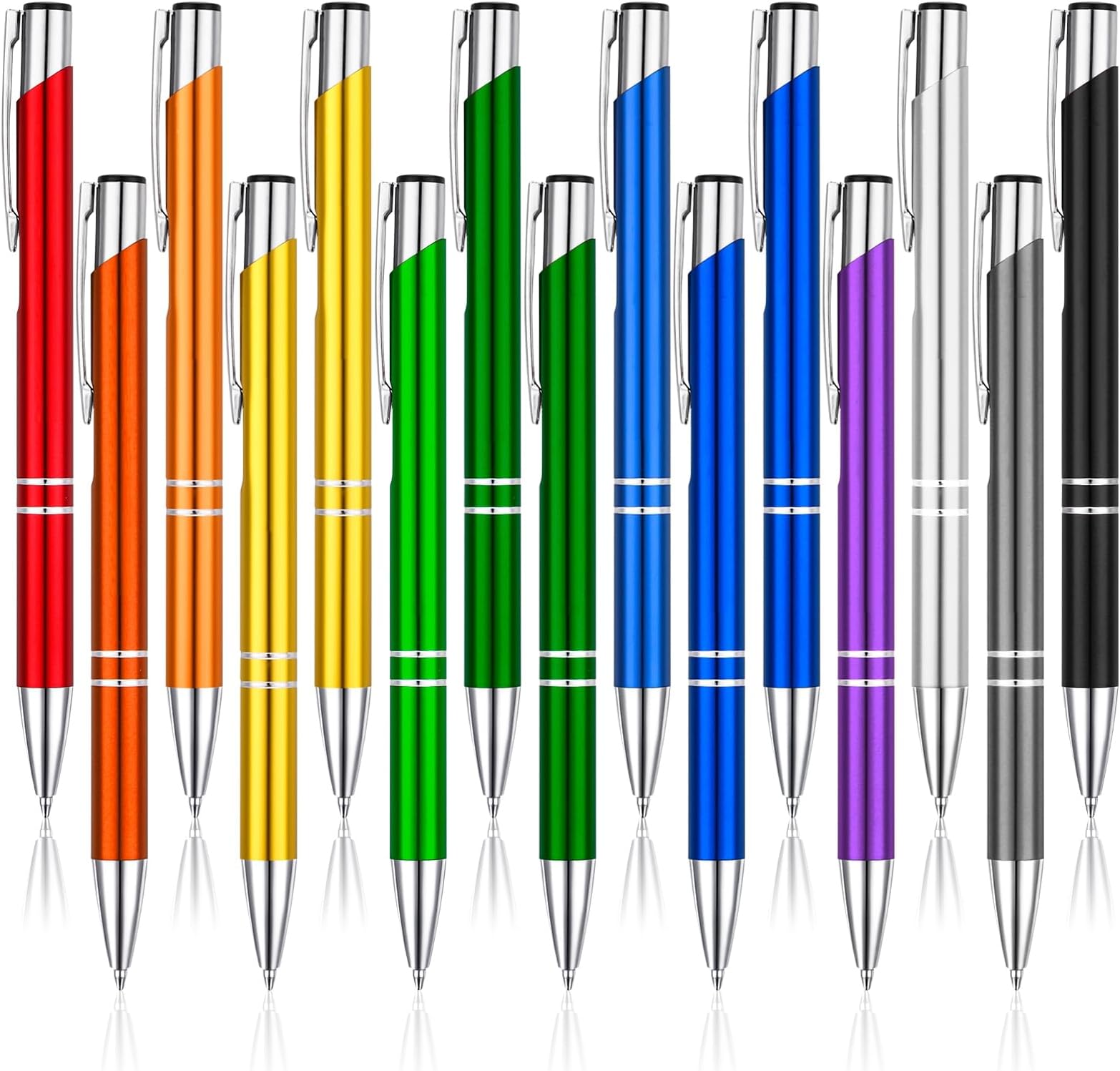 FRIUSATE 15Pcs Metal Ballpoint Pens Retractable Ballpoint Pens Black ...