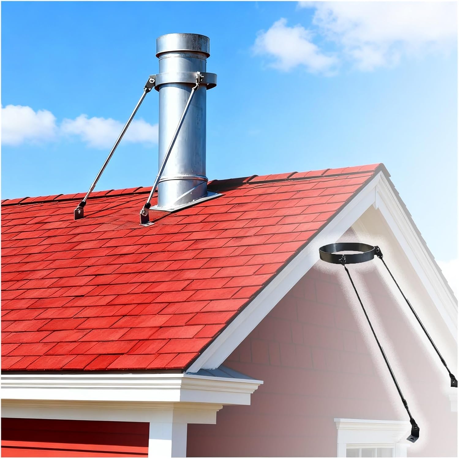 IEOWY Schornsteinhalterung, verstellbare Dachstützhalterung für ...