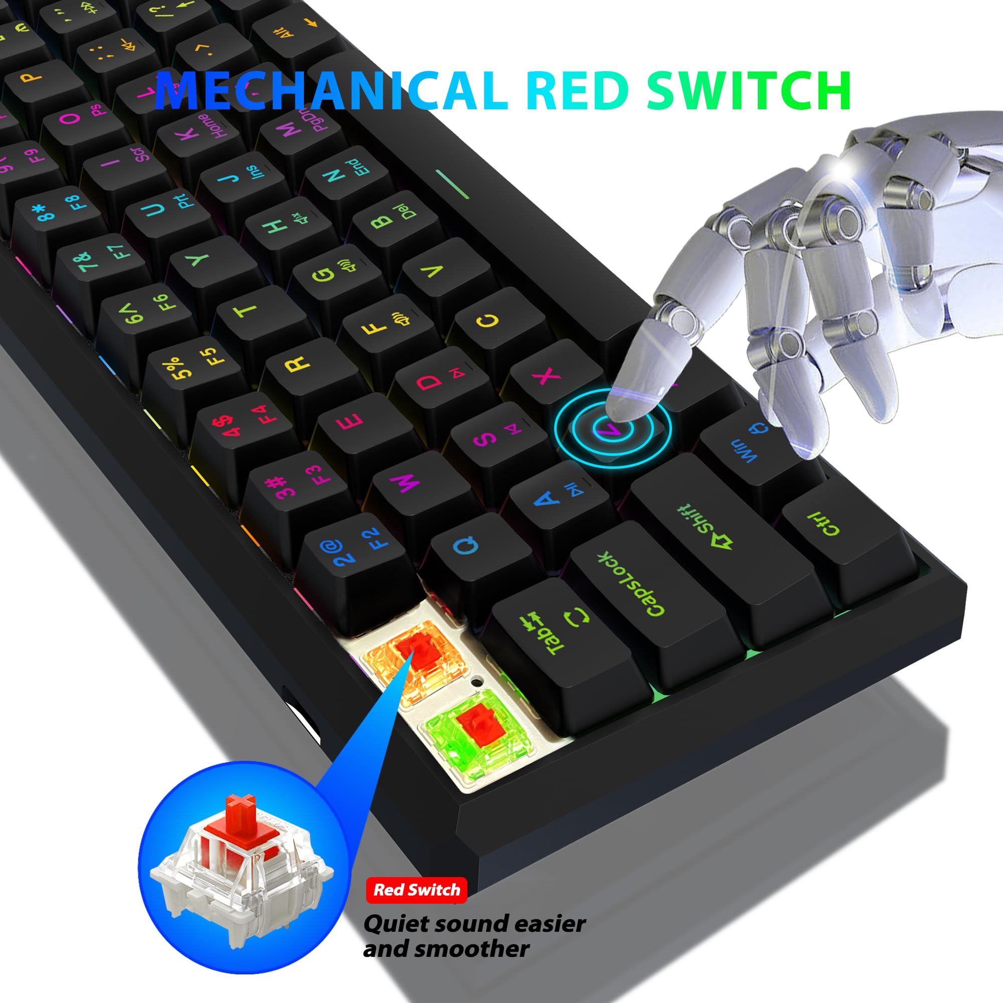 Snapklik.com : Snpurdiri 60% Gasket Wired Mechanical Gaming Keyboard ...