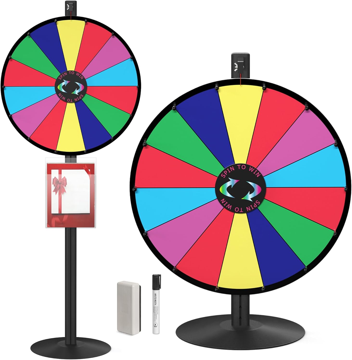 Amazon.com: Bychear 24 Inch Dual Use Spinning Prize Wheel Stand ...