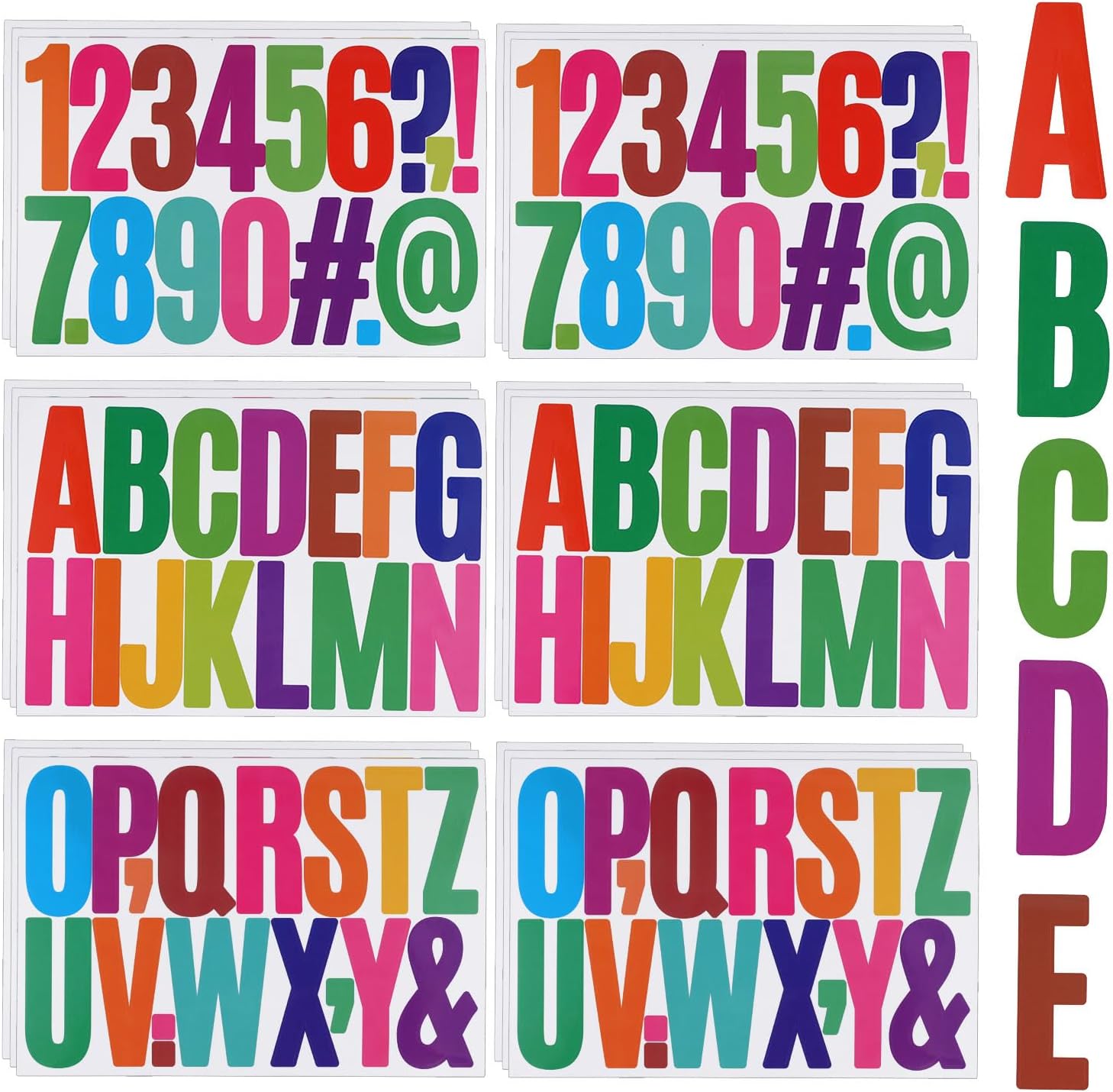 18 Sheets Alphabet Number Stickers, 3 Inch Self Adhesive Vinyl Letters ...