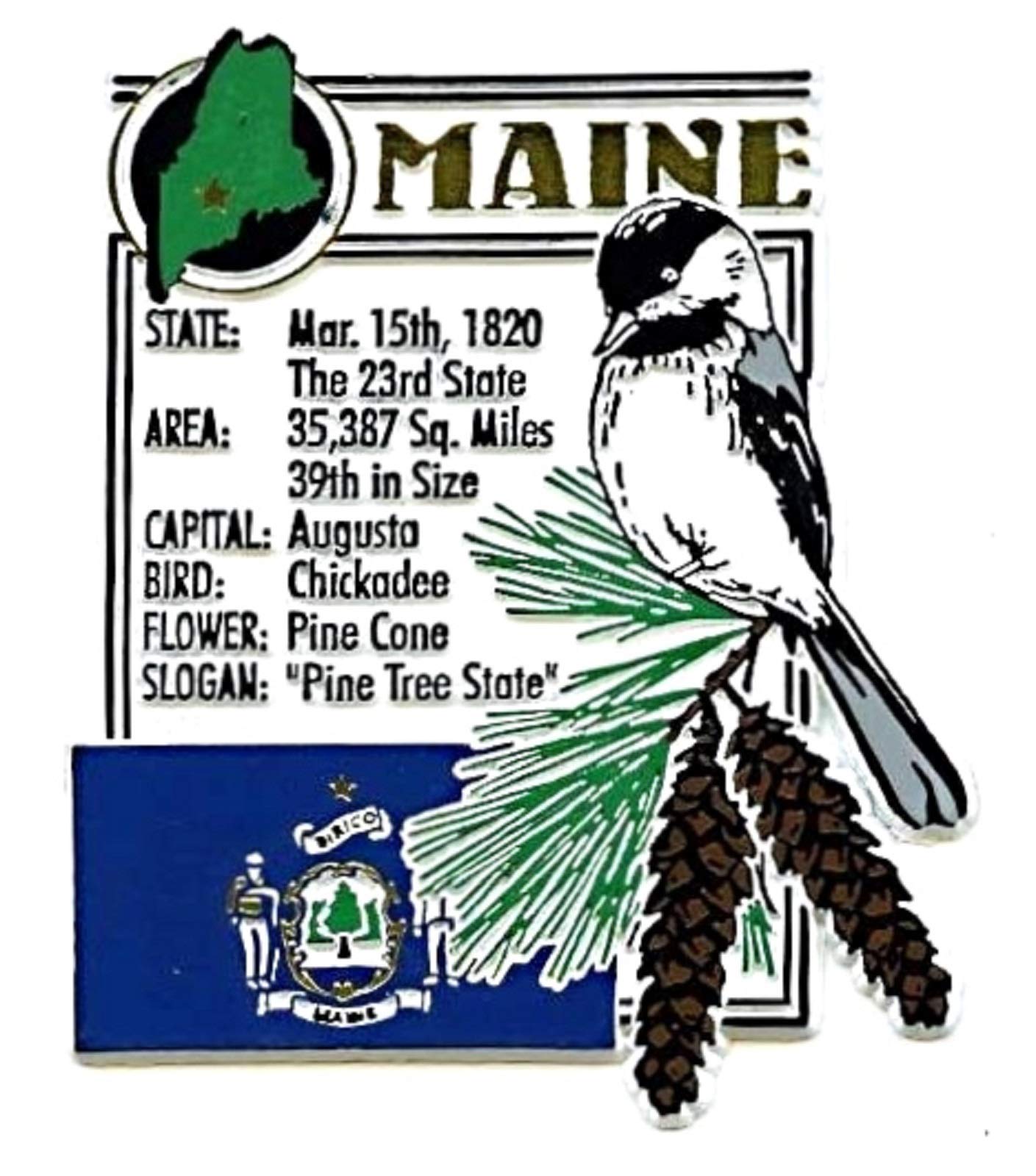 Maines State Bird Flower And Tree